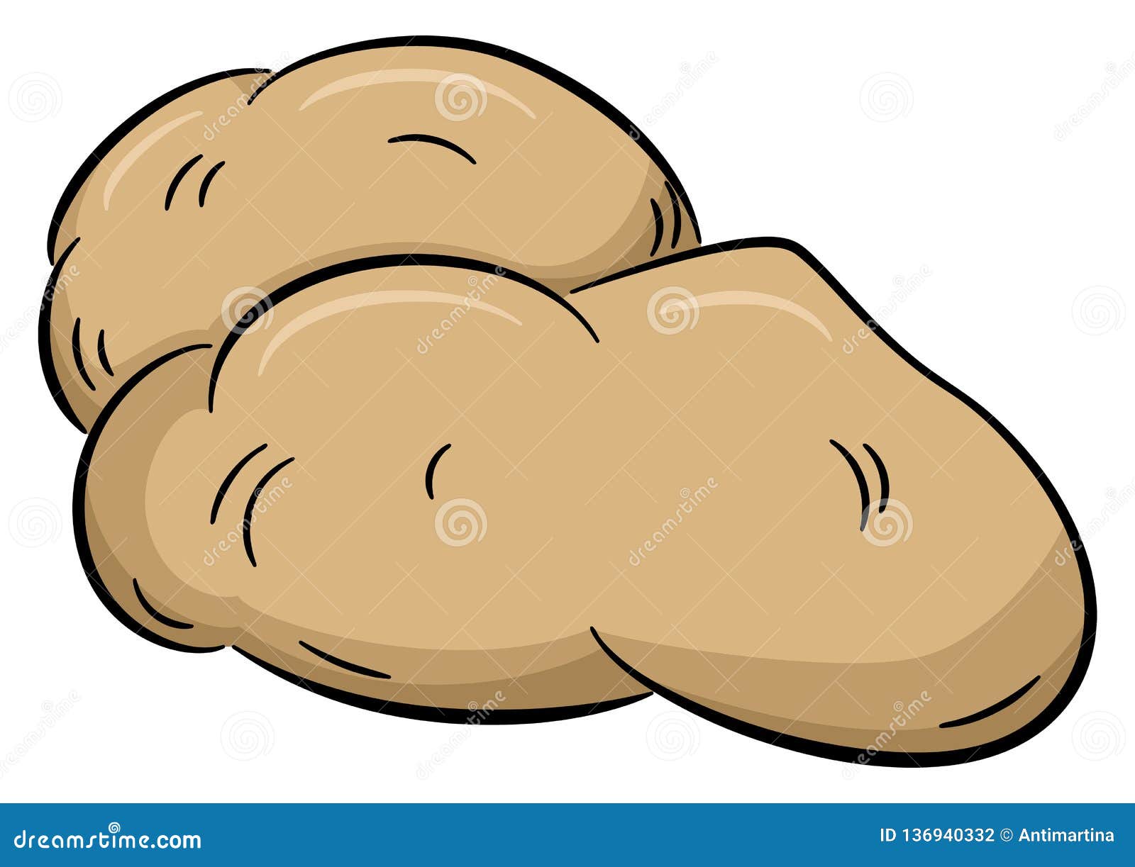 Drawn cartoon potatoes stock vector. Illustration of ingredient - 136940332