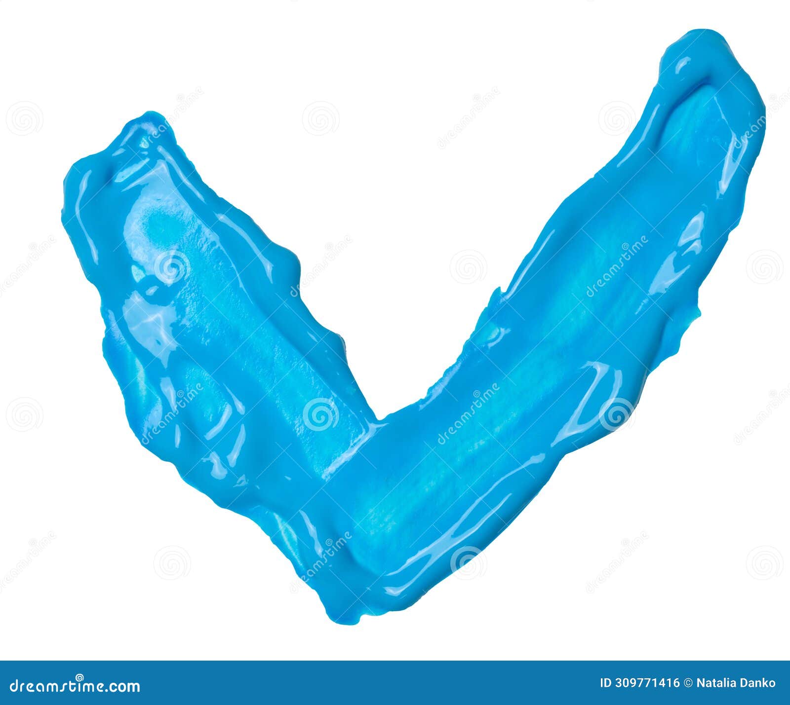 Drawn Check Mark with Blue Oil Paint on Isolated Background Stock Photo ...