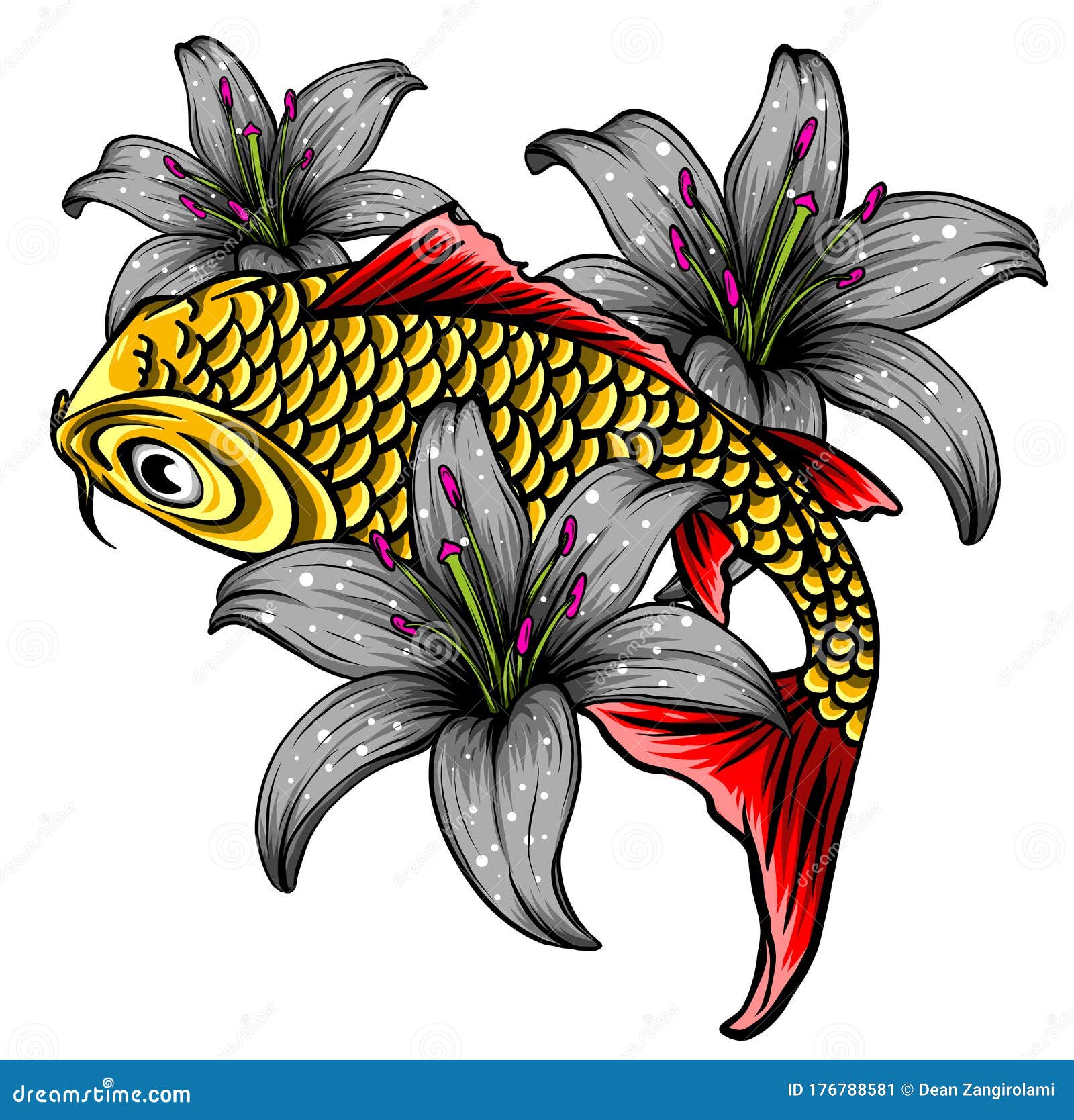Chinese Fish Vector Illustration | CartoonDealer.com #60999122