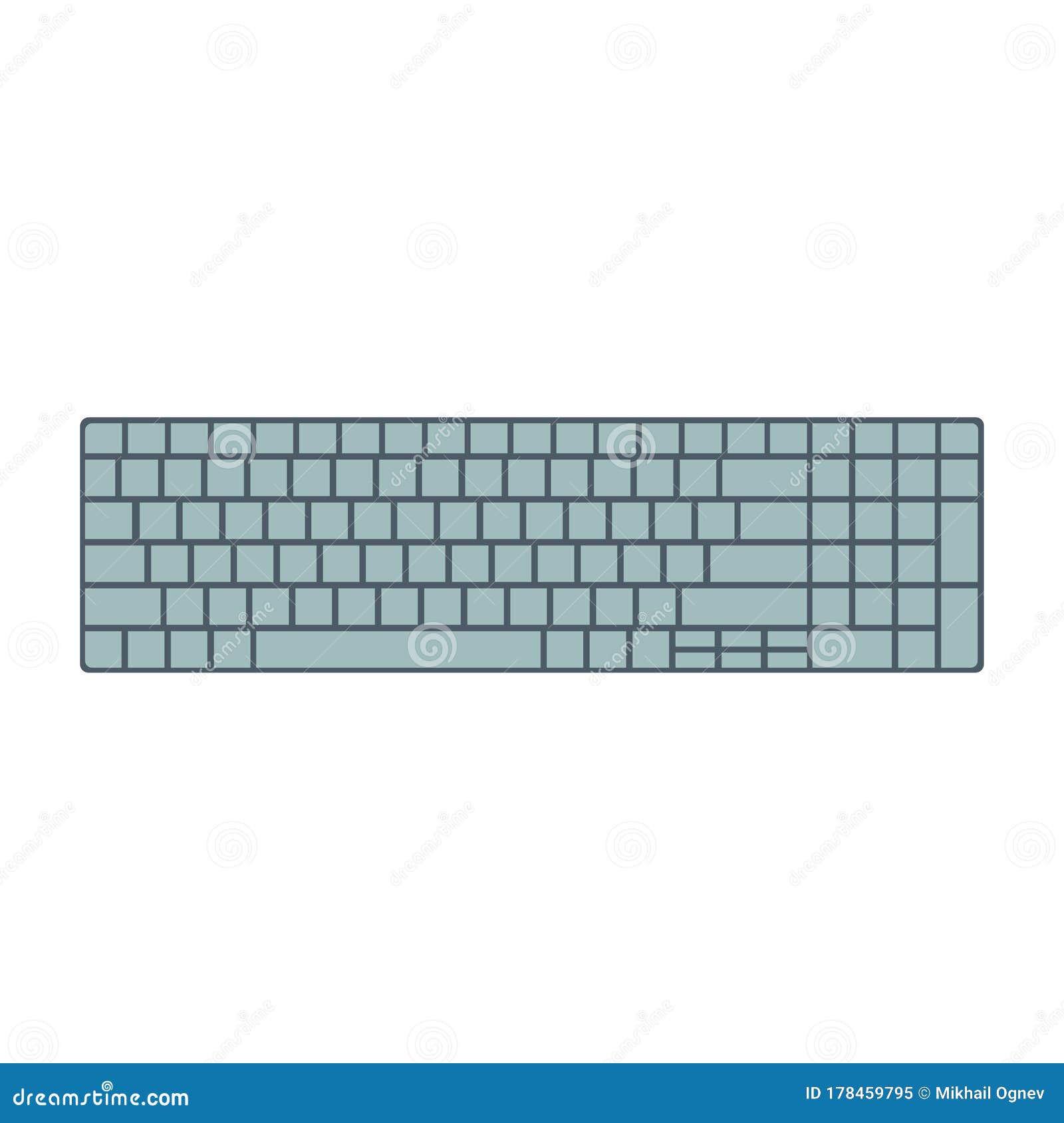 Drawn computer keyboard stock vector. Illustration of buttons - 178459795