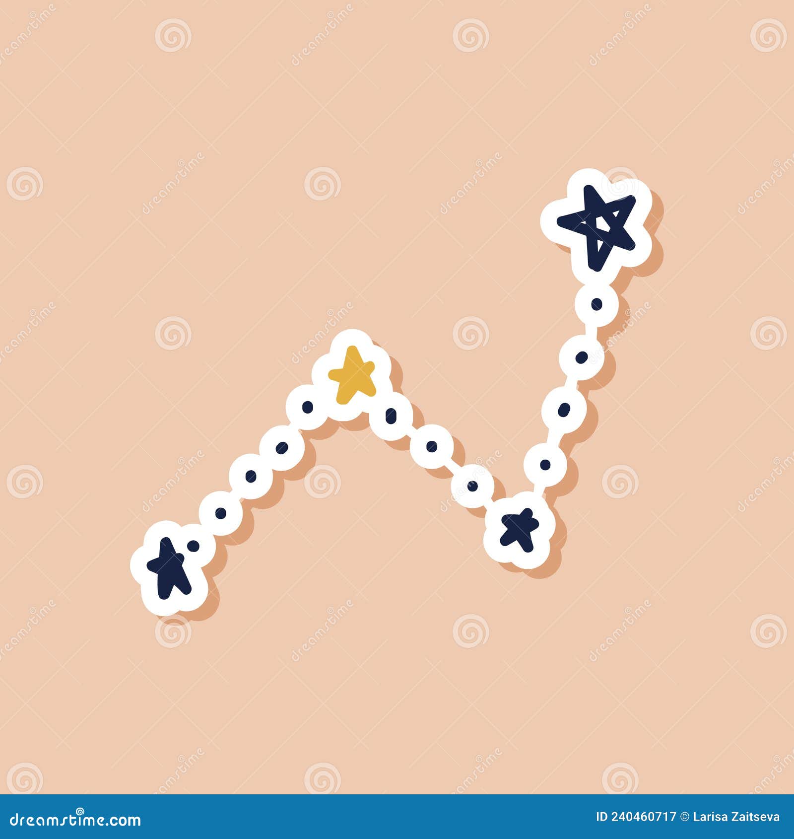 Drawn Constellation Doodle Sticker. Isolated Sticker of Cartoon Stars ...