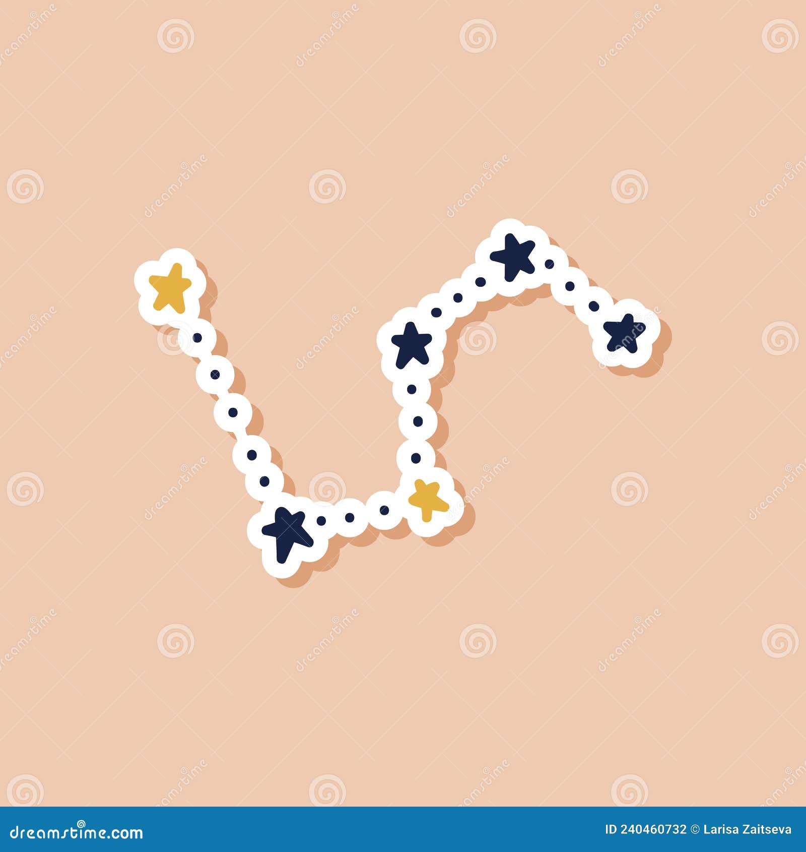 Drawn Constellation Doodle Sticker. Isolated Sticker of Cartoon Stars ...