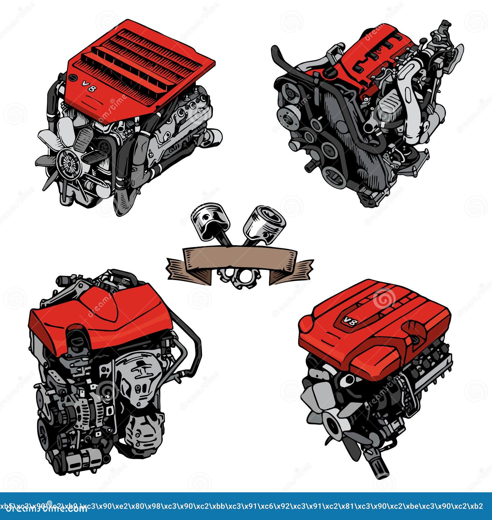 Engine stock vector. Illustration of machine, drawing - 121202321