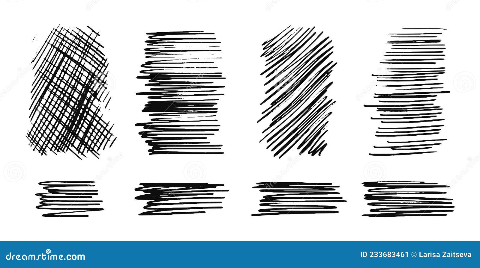 Drawn Hatching Lines. Diagonal, Vertical, or Parallel Strokes in ...