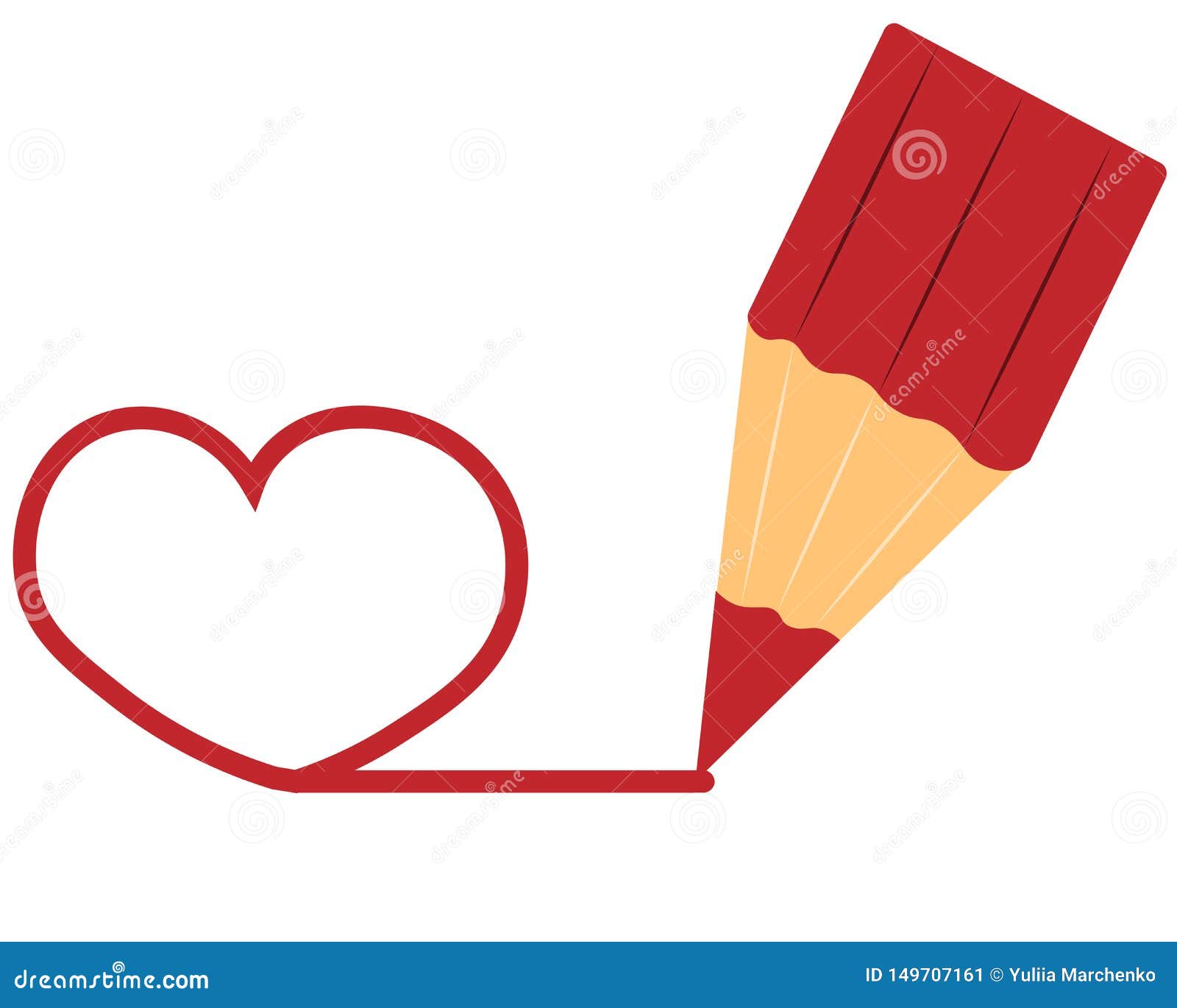 Drawn heart in pencil stock vector. Illustration of white - 149707161