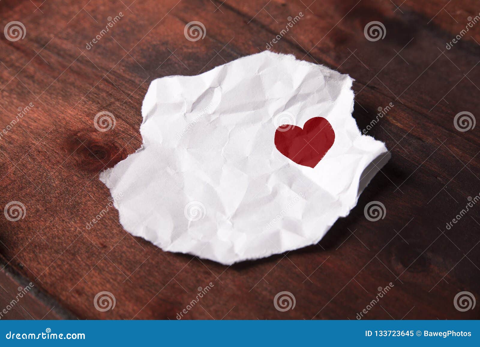 Drawn Heart on Slip of Paper Stock Image - Image of scrap, board: 133723645