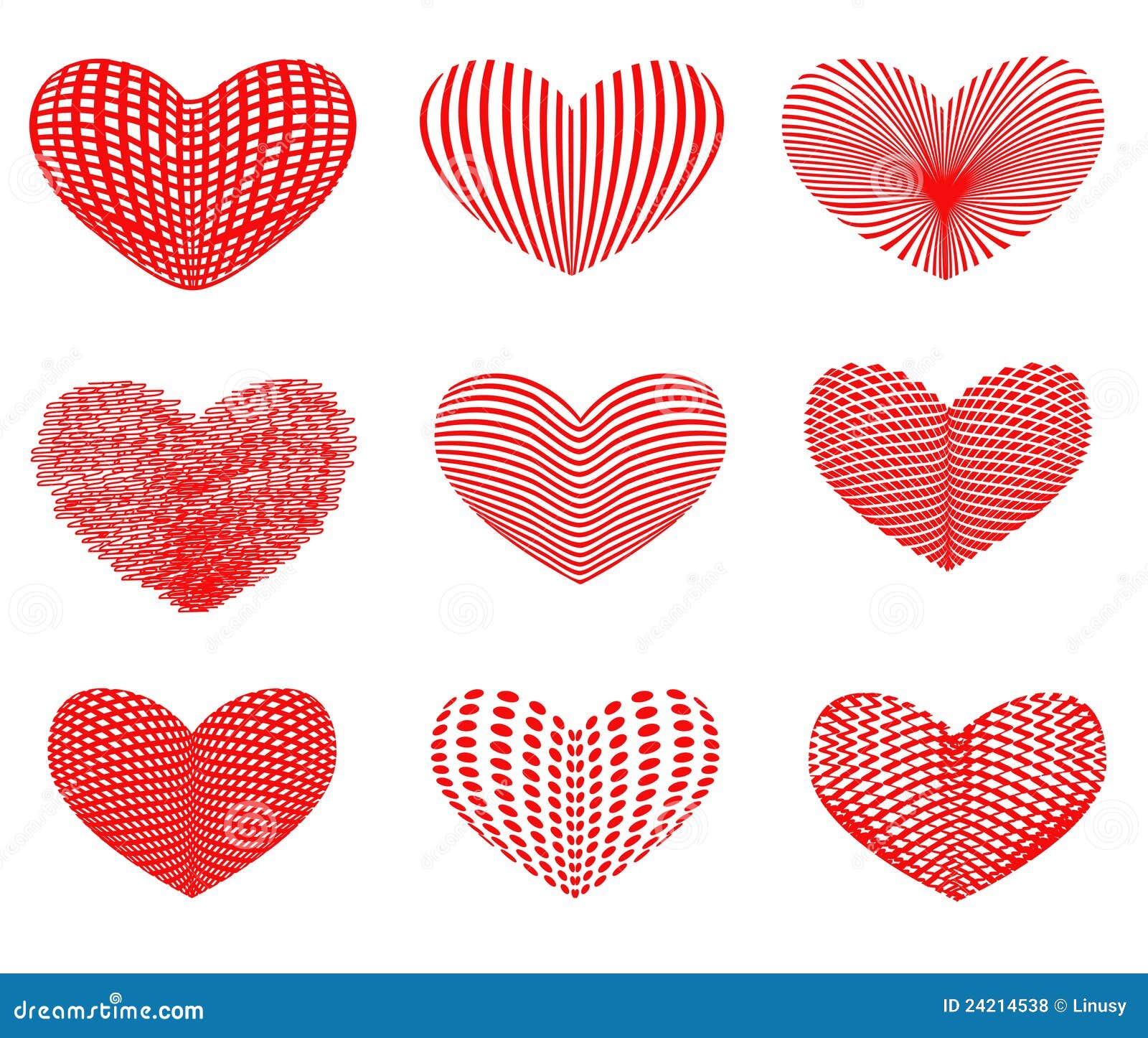 Drawn hearts stock vector. Illustration of beauty, color - 24214538