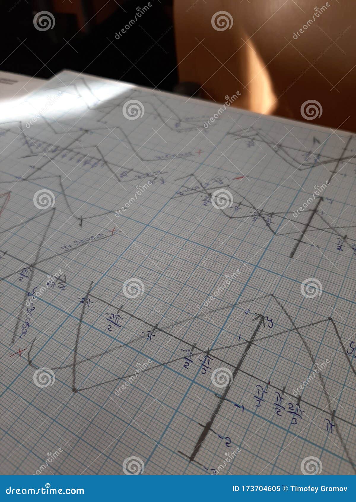 Drawn Histogram on Millimeter Paper in Pencil Stock Image - Image of ...