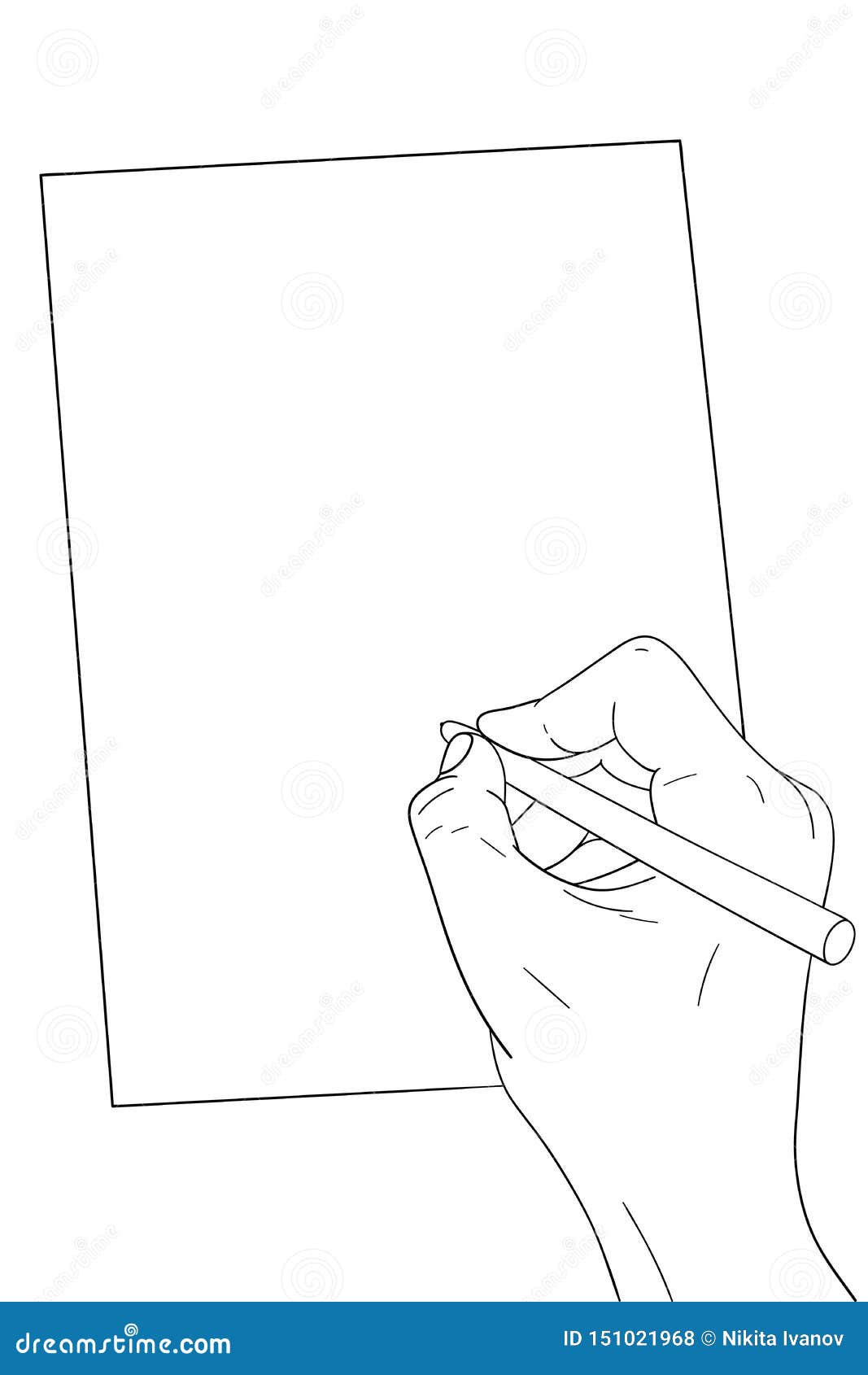 Drawn Illustration Of A Hand Writing A Letter Using A Pencil And Paper ...