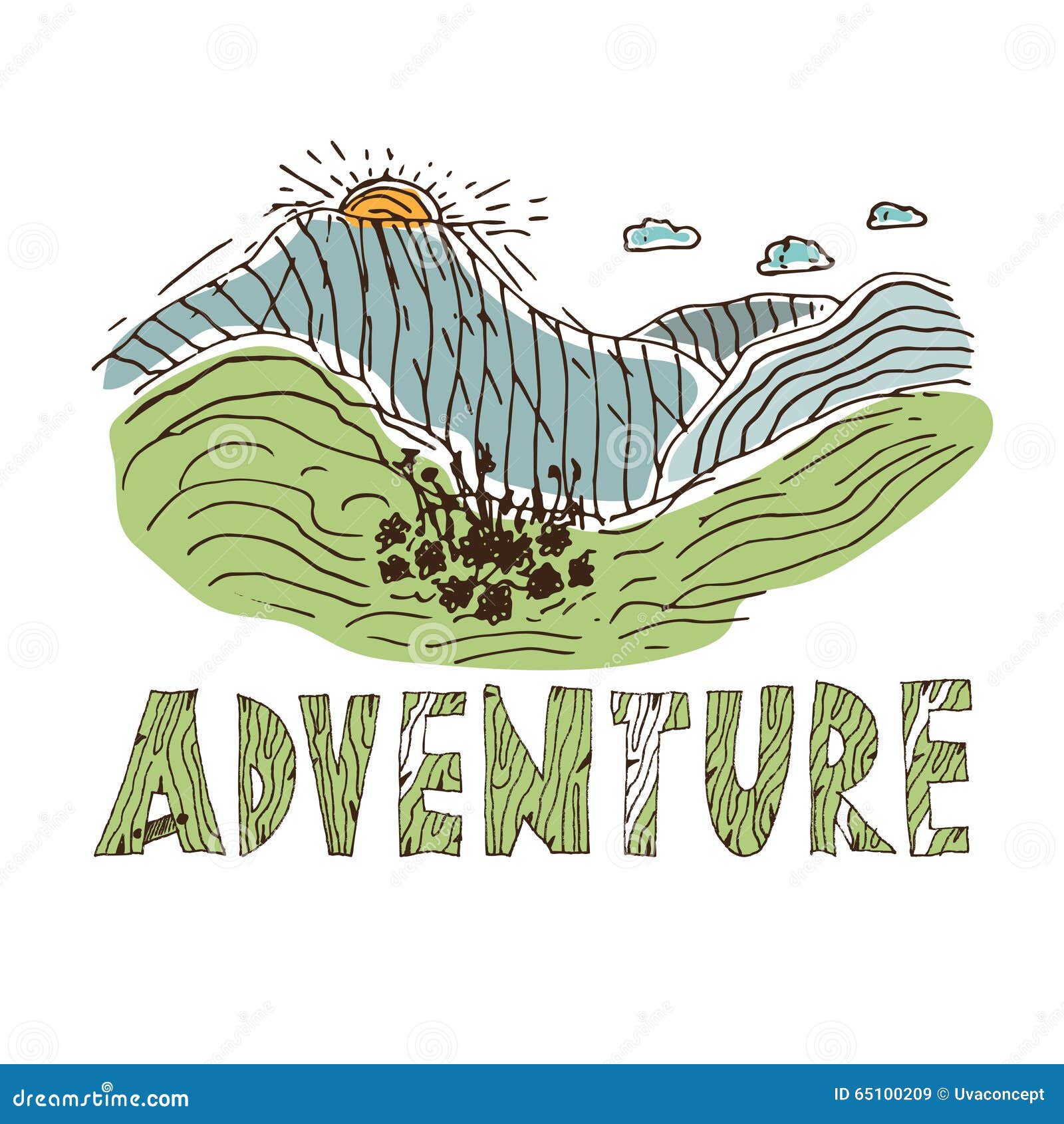 Drawn Labels for Adventure Themes. Vector Stock Vector - Illustration ...