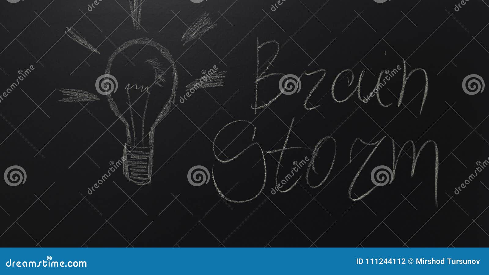 Drawn Light on Blackboard with the Text: Brain Storm. Stock Photo ...