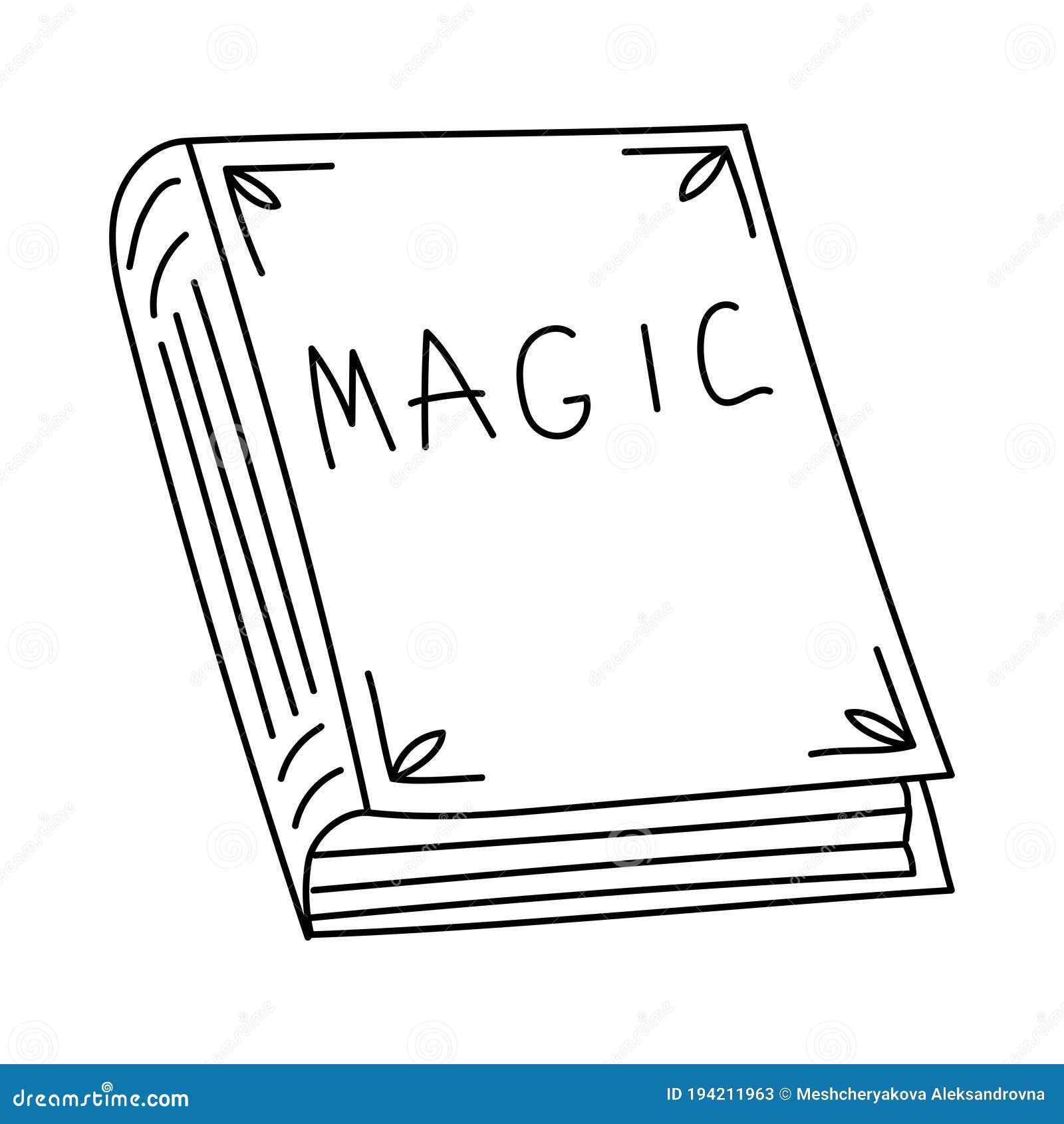 A DRAWN MAGIC BOOK ISOLATED on a WHITE BACKGROUND Stock Vector ...