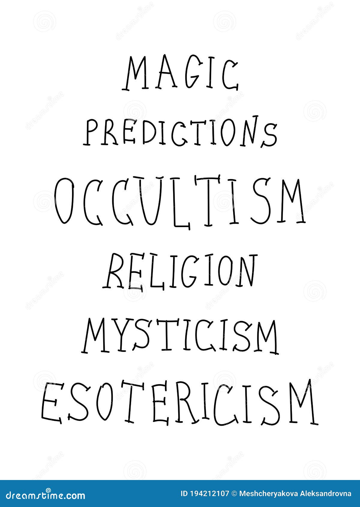 DRAWN MAGIC INSCRIPTIONS ISOLATED on a WHITE BACKGROUND Stock Vector ...