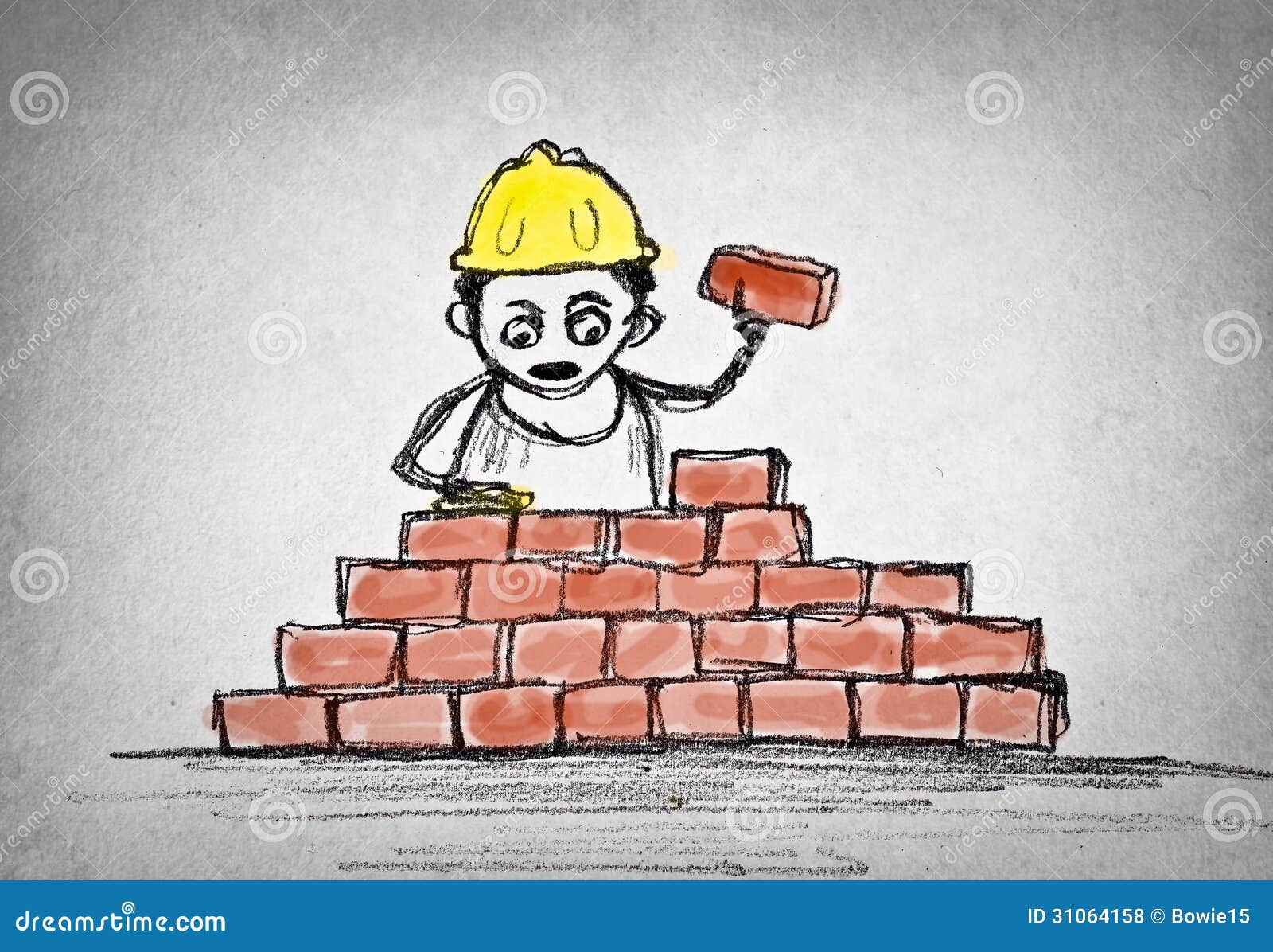 Drawn man stock illustration. Illustration of build, helmet - 31064158