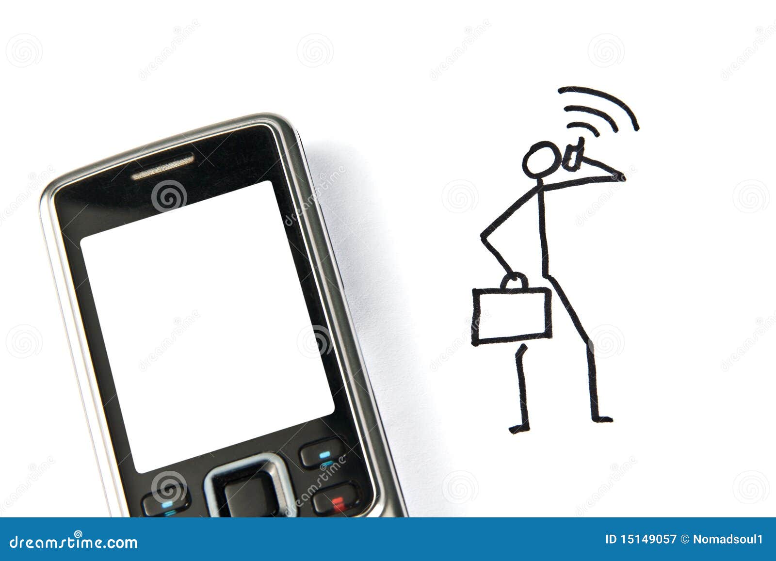 Drawn man calling to you stock image. Image of drawing - 15149057