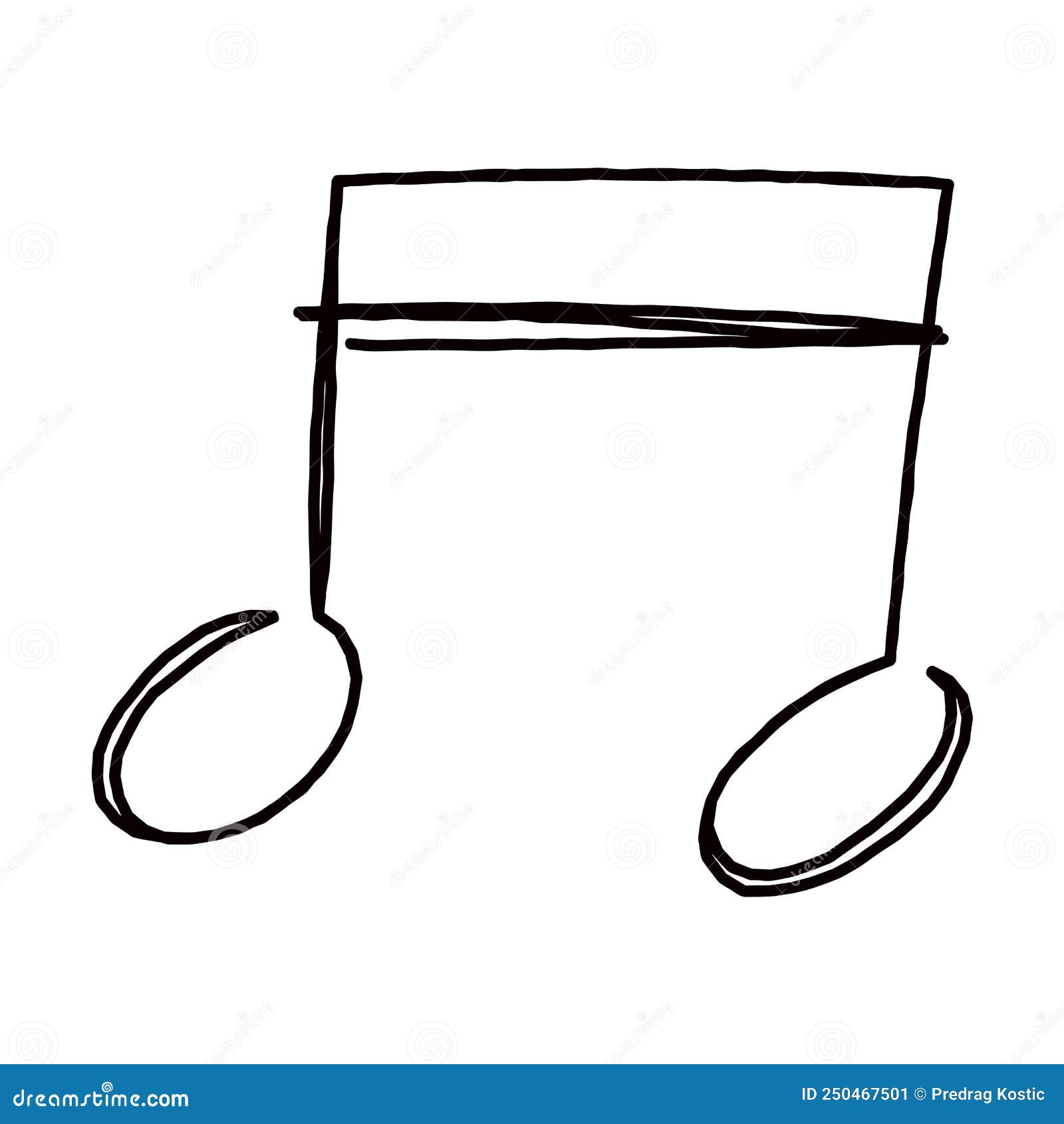 Drawn music note icon stock illustration. Illustration of creative ...