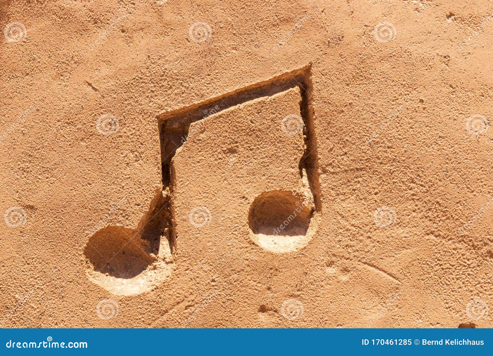 Drawn Musical Note on the Sandy Beach Stock Image - Image of texture ...