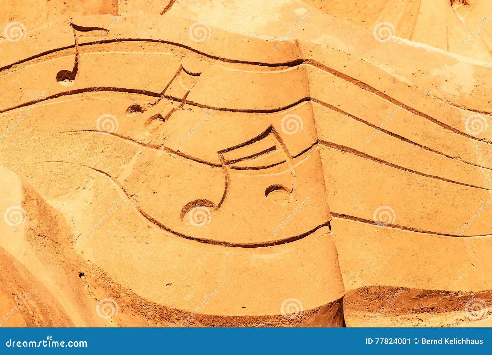 Drawn Musical Notes on Sand Stock Image - Image of summer, drawing ...
