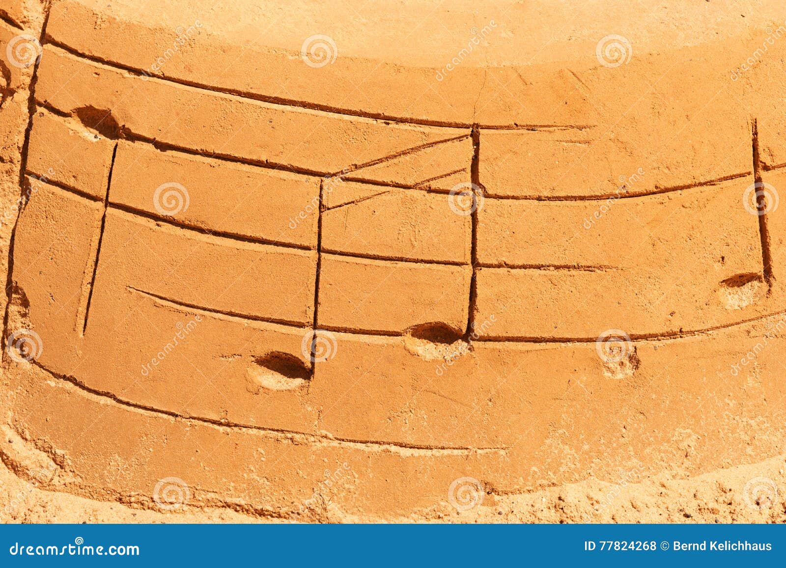 Drawn Musical Notes on Sand Stock Photo - Image of drawing, shore: 77824268