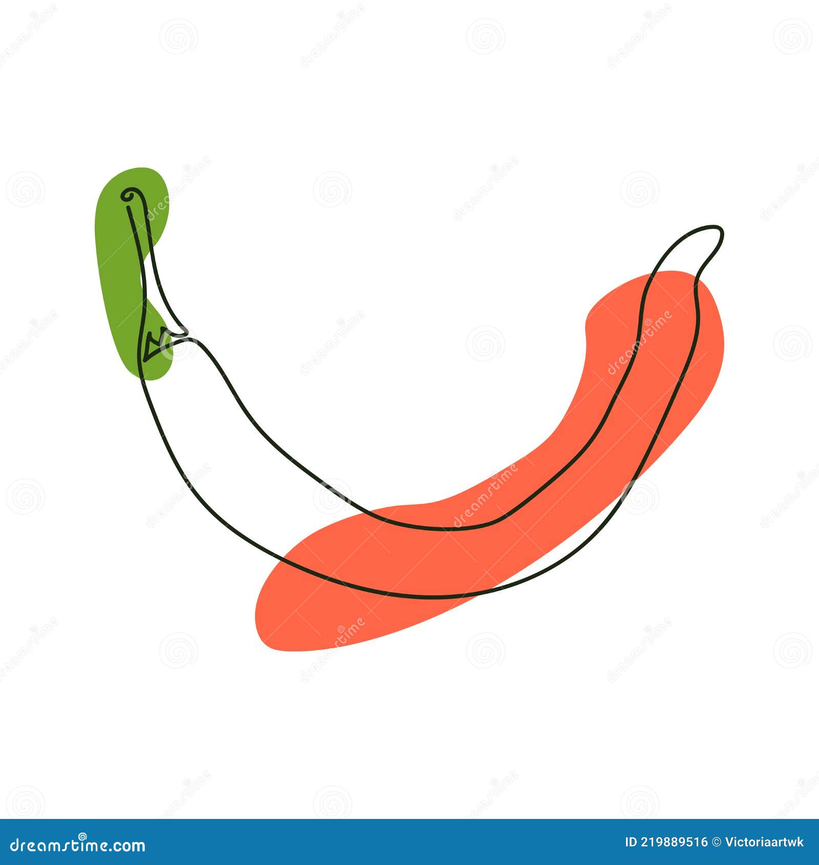 Drawn One Bitter Pepper by Dark Solid Line Stock Vector - Illustration ...