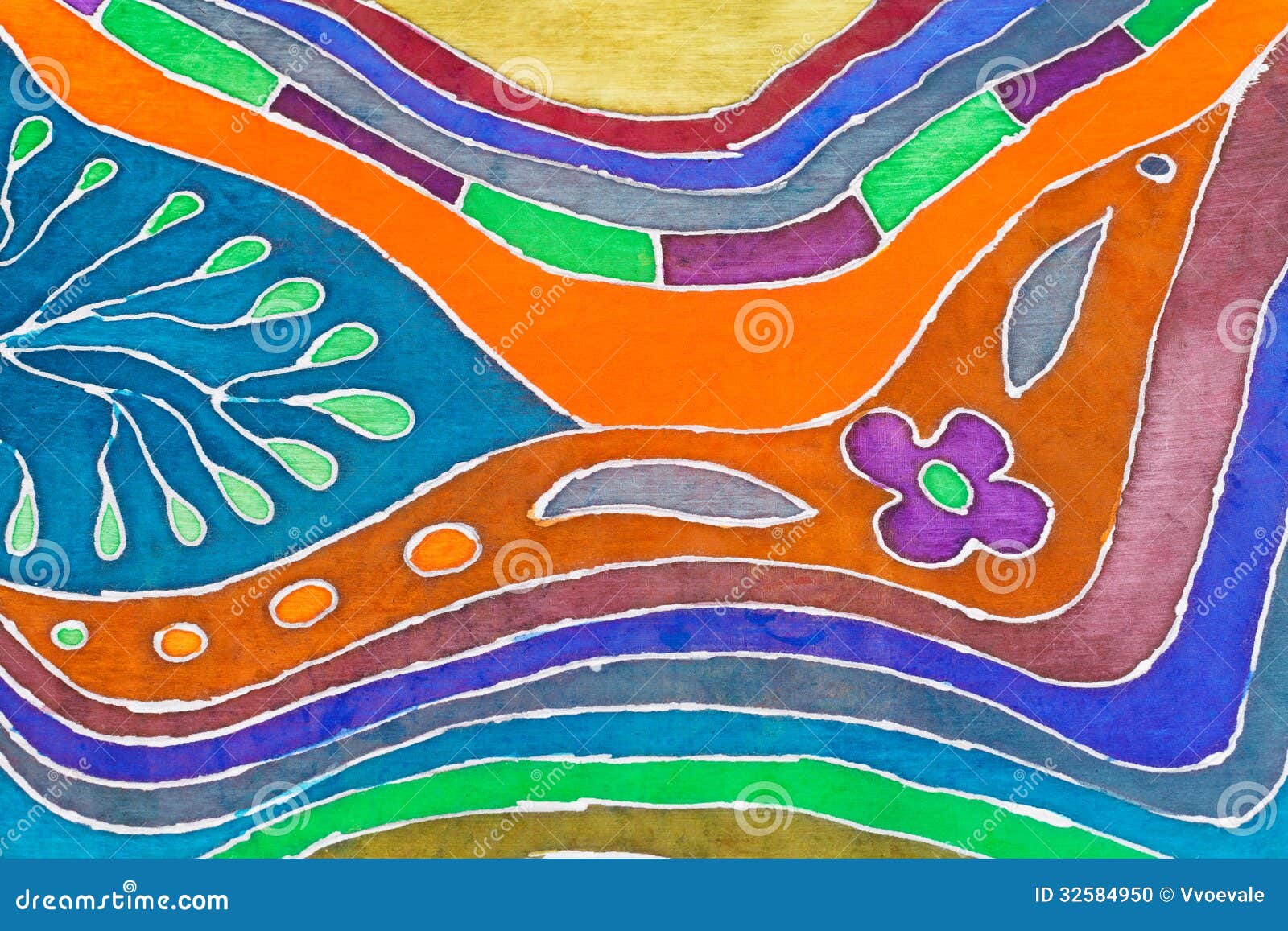 Drawn ornament of batik stock illustration. Illustration of craft ...