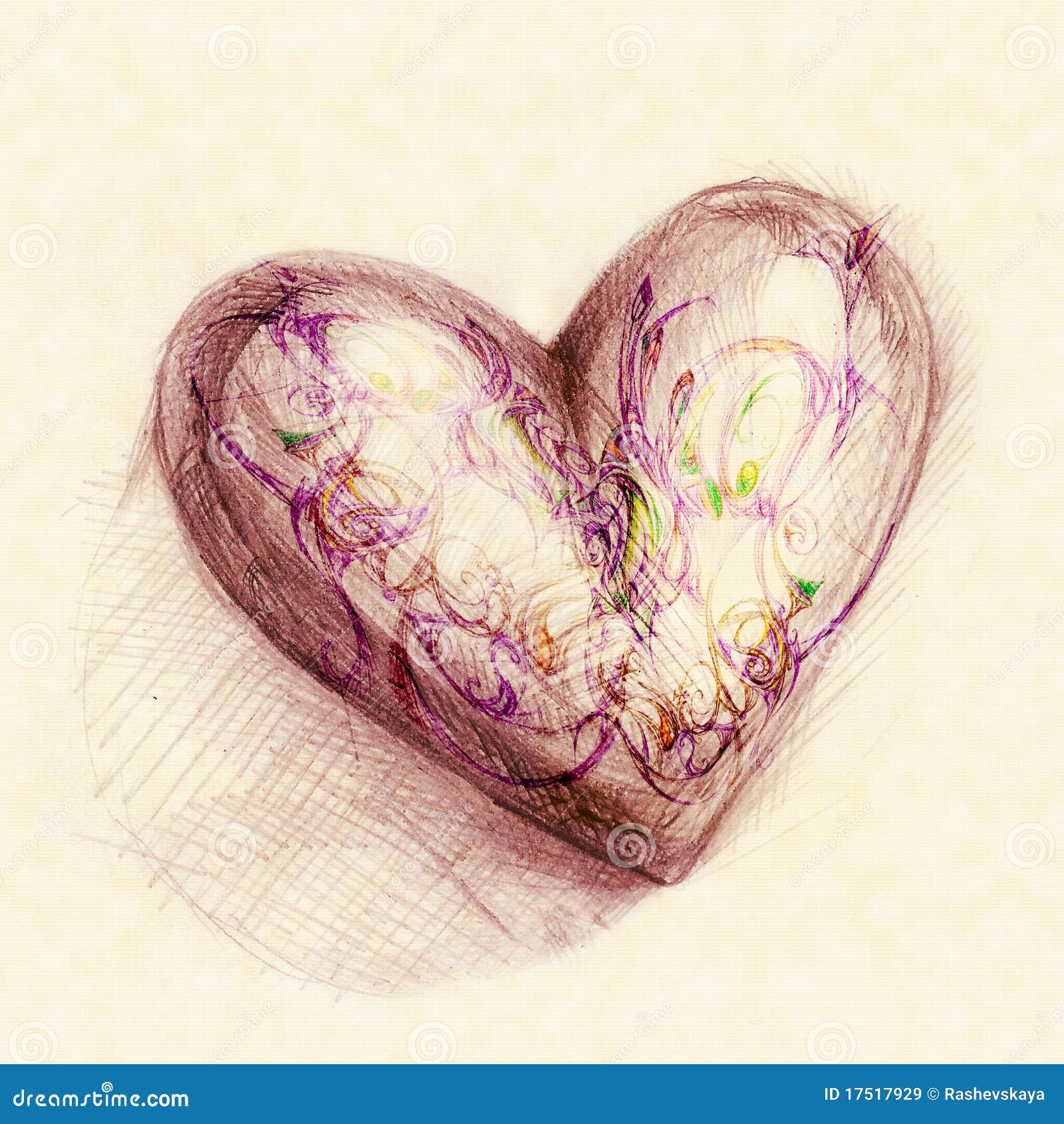 Drawn in pencil heart stock image. Image of artwork, concept - 17517929