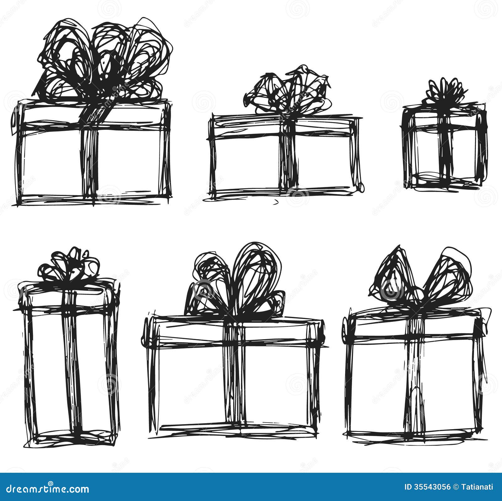 Drawn presents set stock vector. Illustration of holiday - 35543056