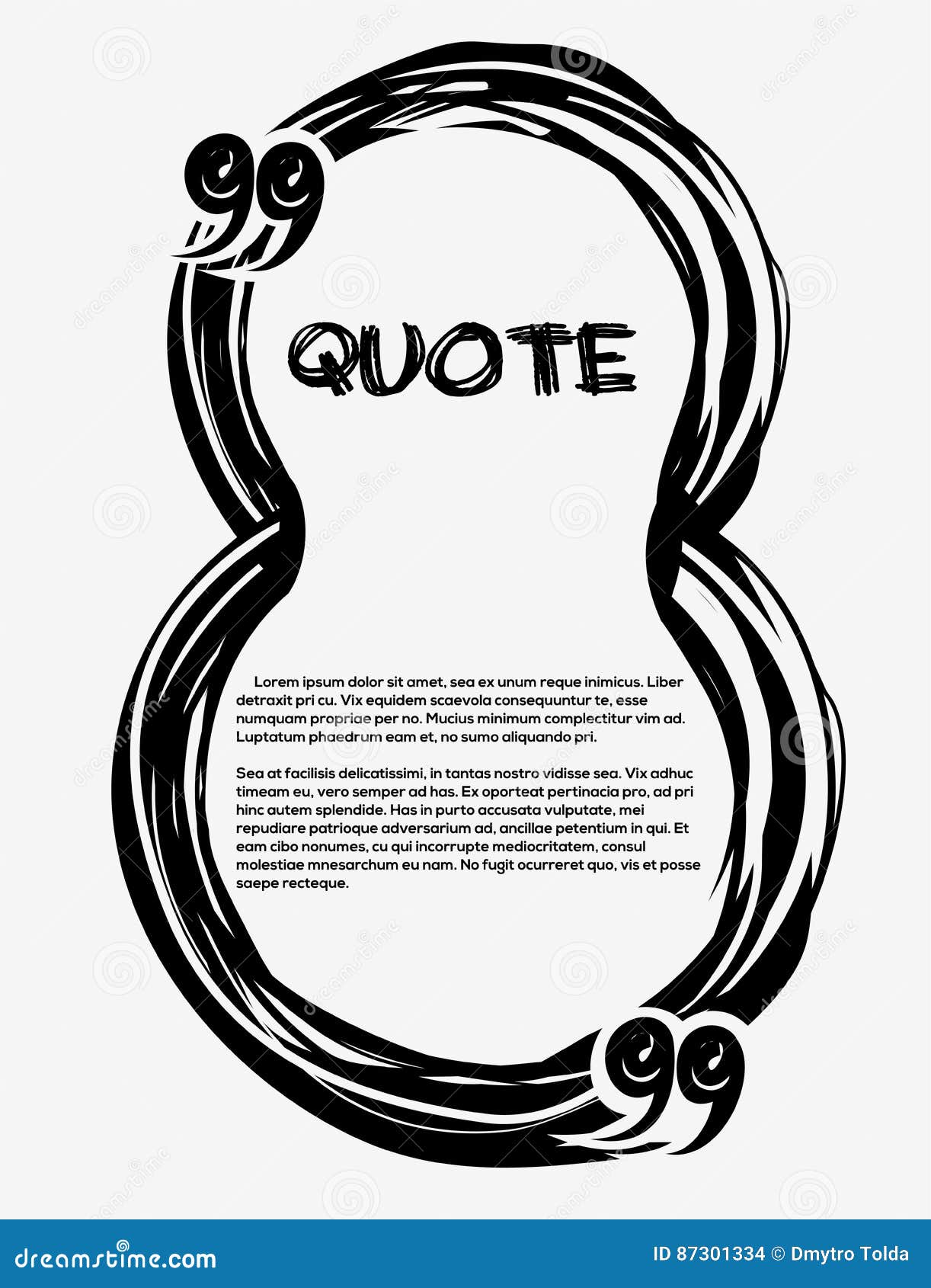 Drawn Quotes and a Frame. Frame in the Shape of a Figure Eight. Number ...