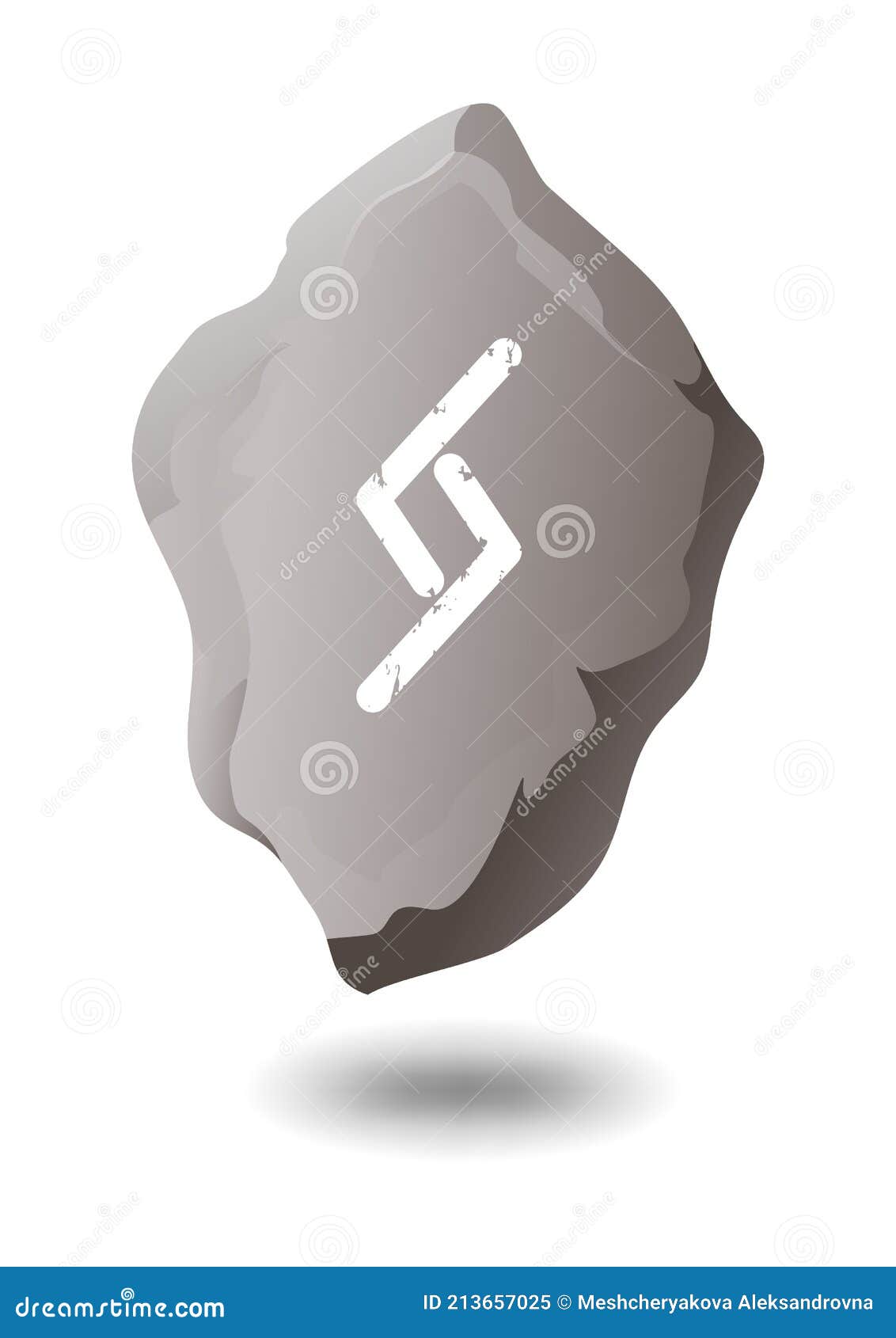 Jara Rune Written On A Stone. Vector Illustration. Isolated On White ...