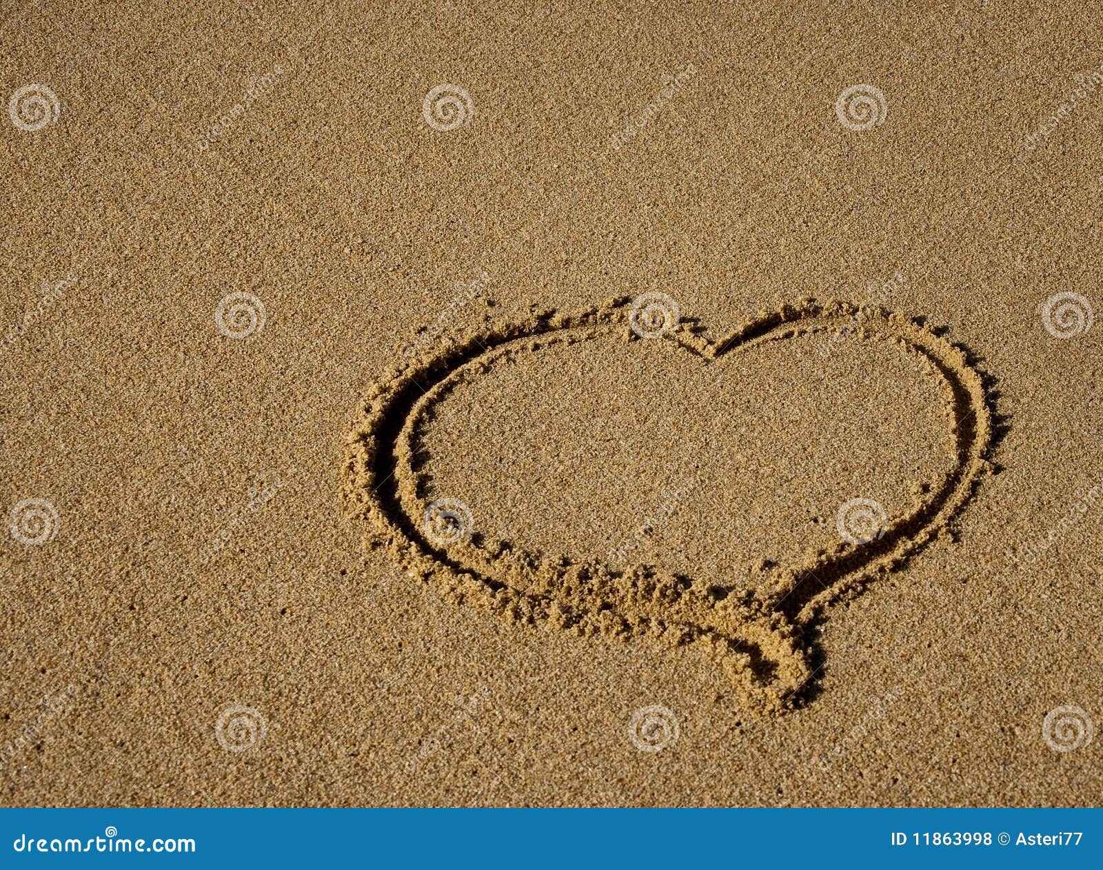 Drawn in the Sand Heart - a Sign of Love! Stock Photo - Image of shape ...