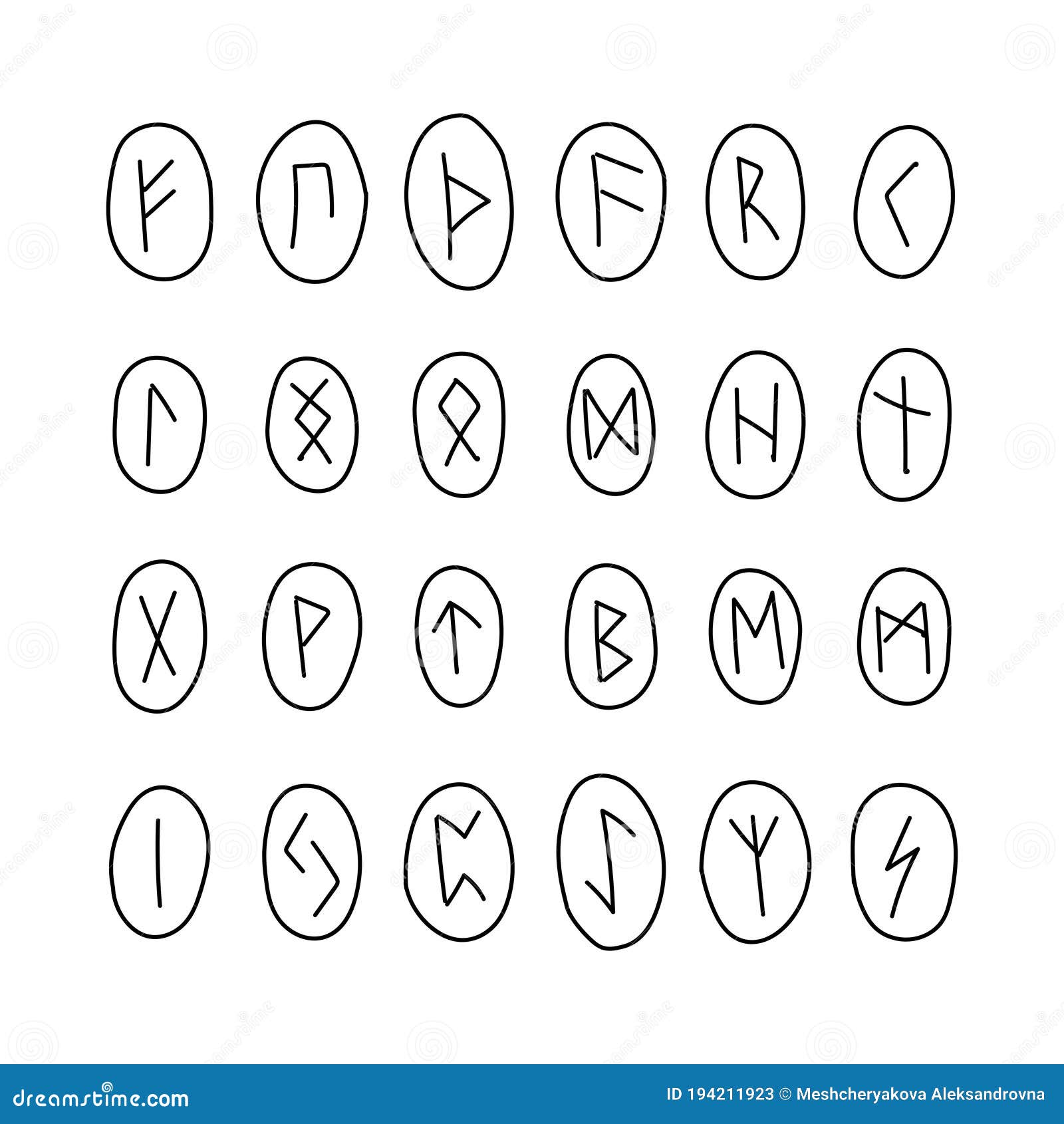 A DRAWN SET of RUNES ISOLATED on a WHITE BACKGROUND Stock Vector ...
