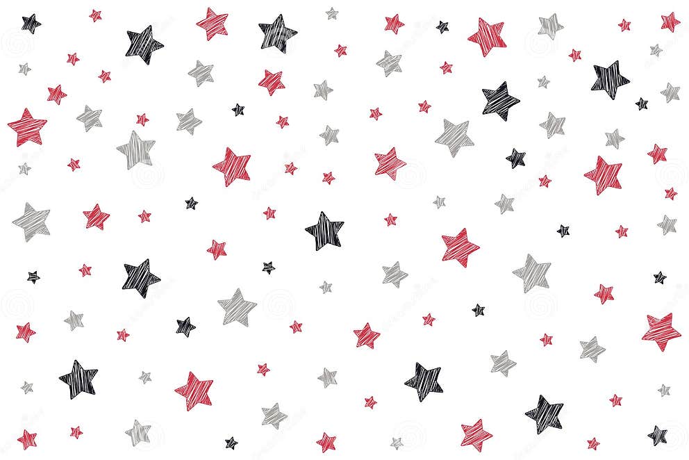 Drawn Stars Pattern on Isolated Whitebackground Stock Illustration ...
