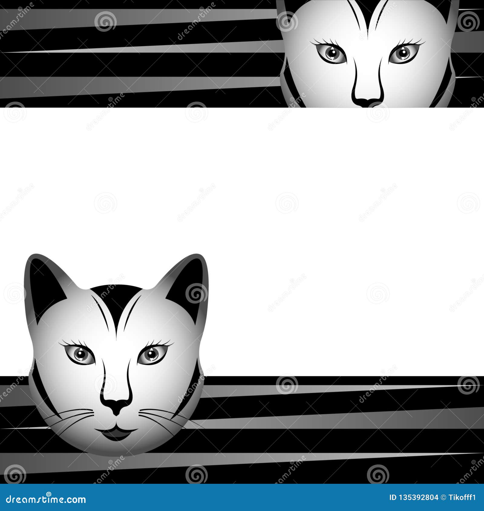 Drawn Stylized Muzzle of Cat Stock Vector - Illustration of animal ...