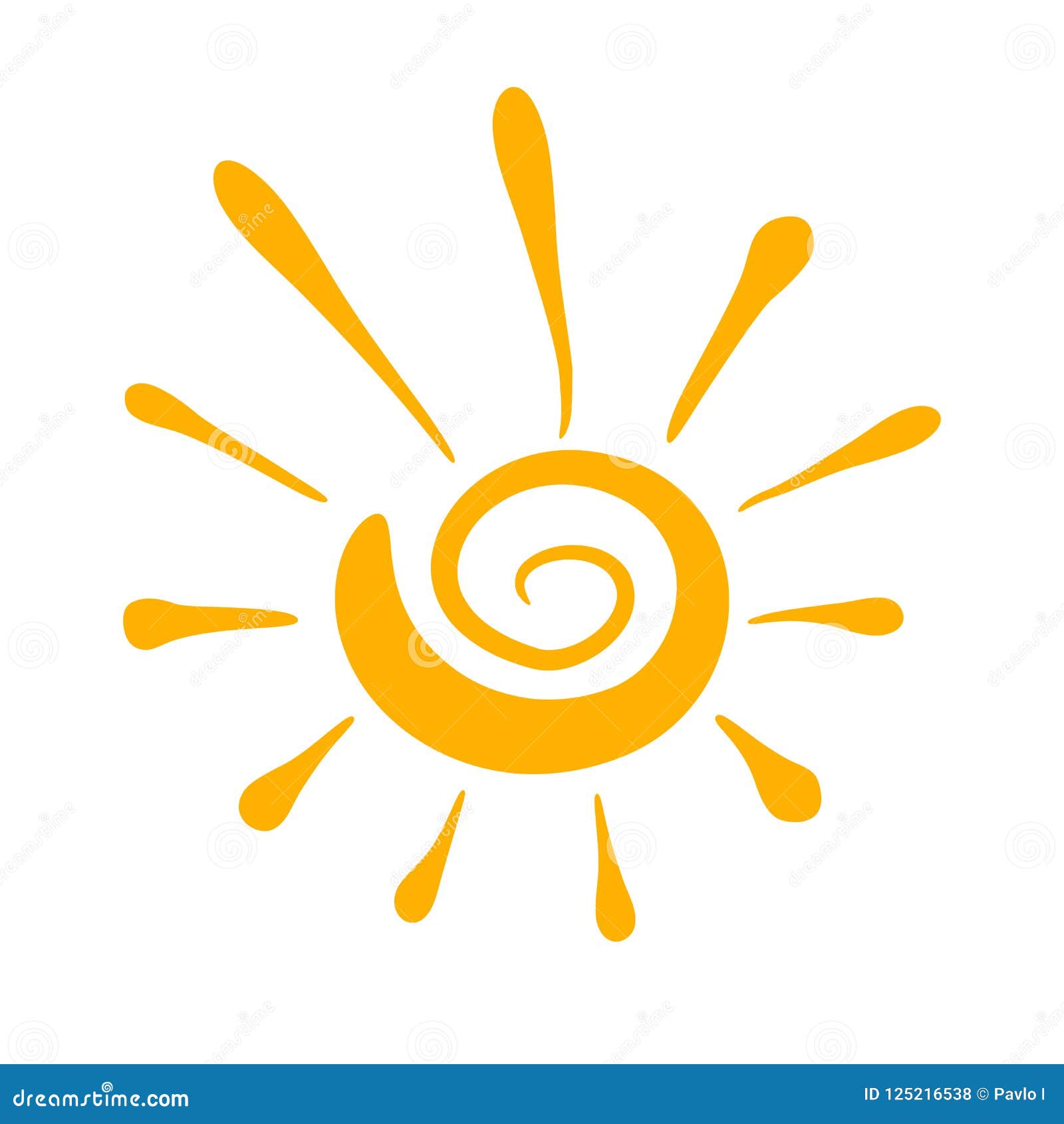 Drawn sun sign - vector stock illustration. Illustration of nature ...
