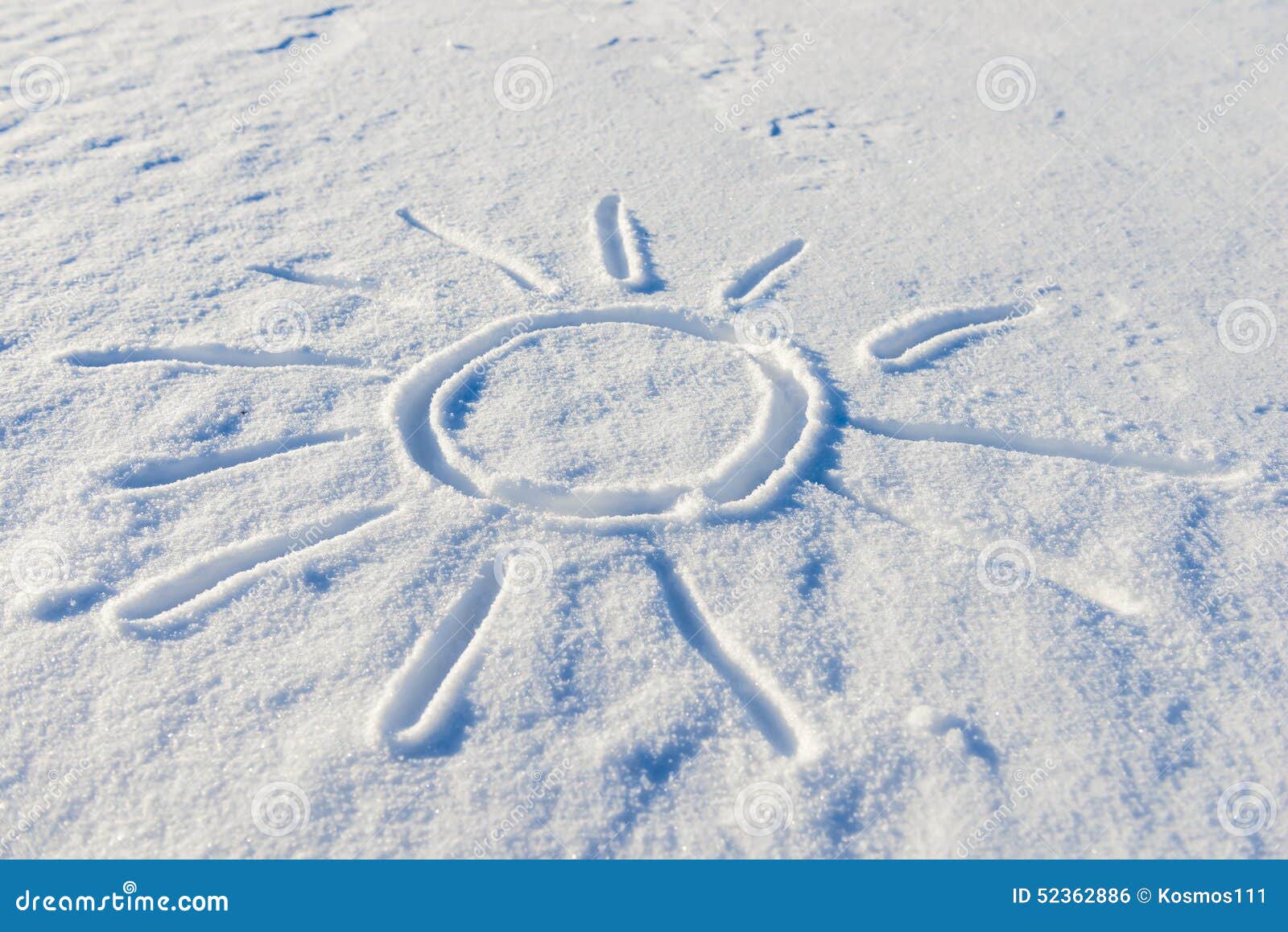 Drawn sun on snow stock photo. Image of textured, beam - 52362886