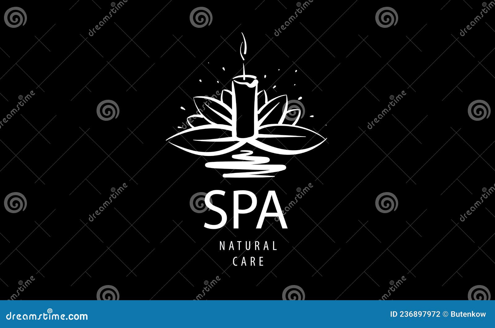 Drawn Vector SPA Logo on a Black Background Stock Vector - Illustration ...