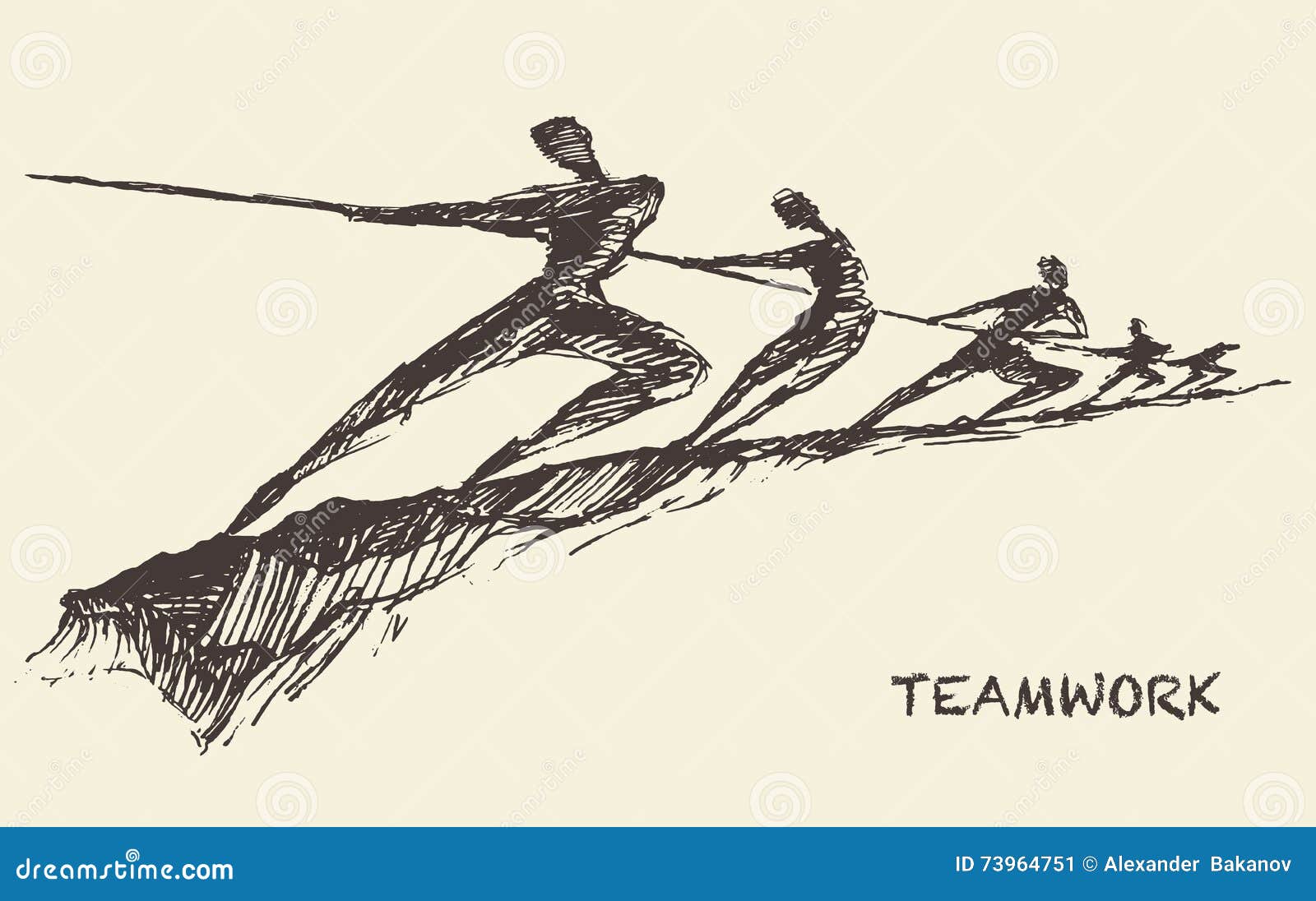 Team Pulling Line Stock Illustrations – 131 Team Pulling Line Stock ...