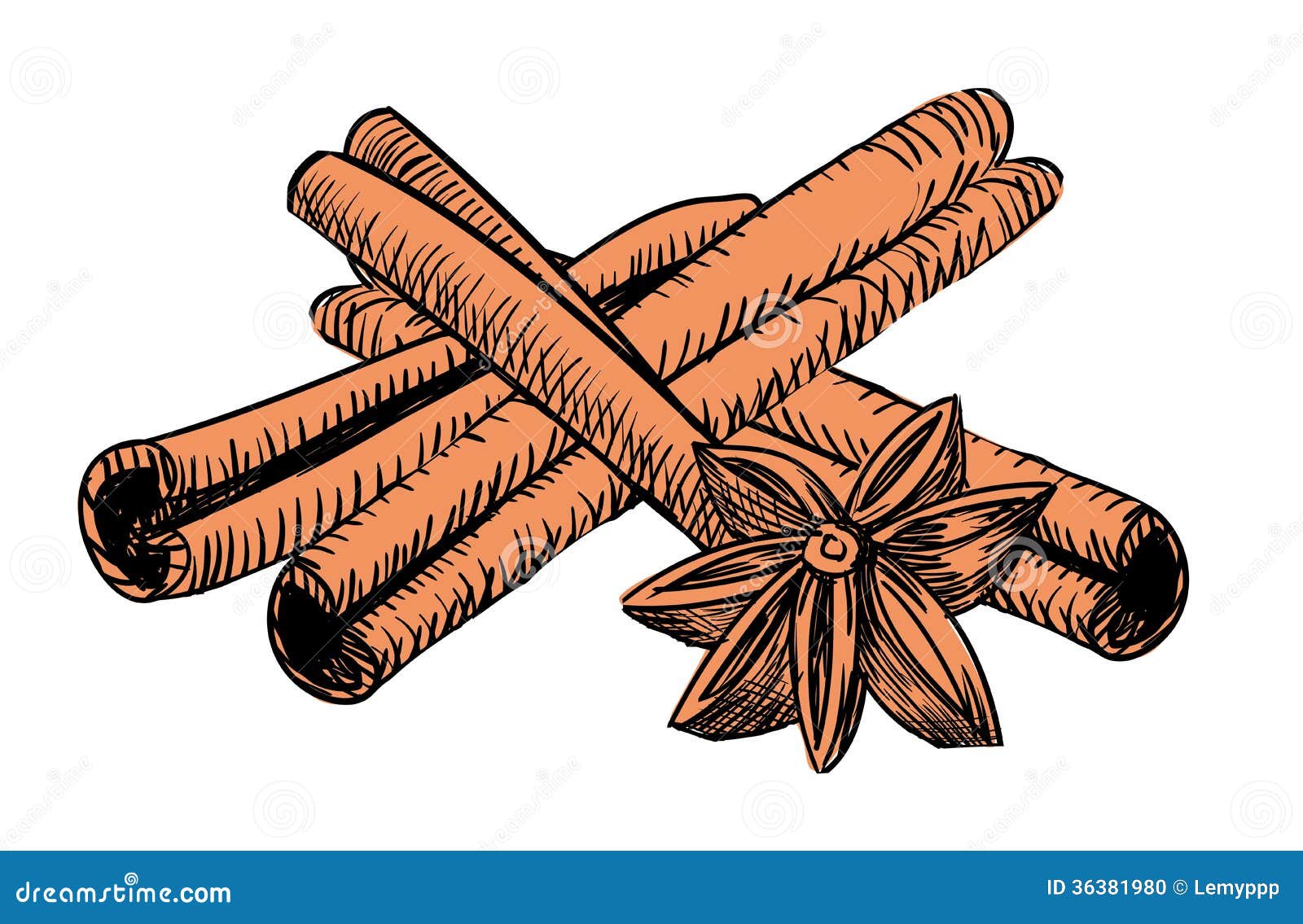 Drawn Vintage Cinnamon Stock Photo - Image: 36381980