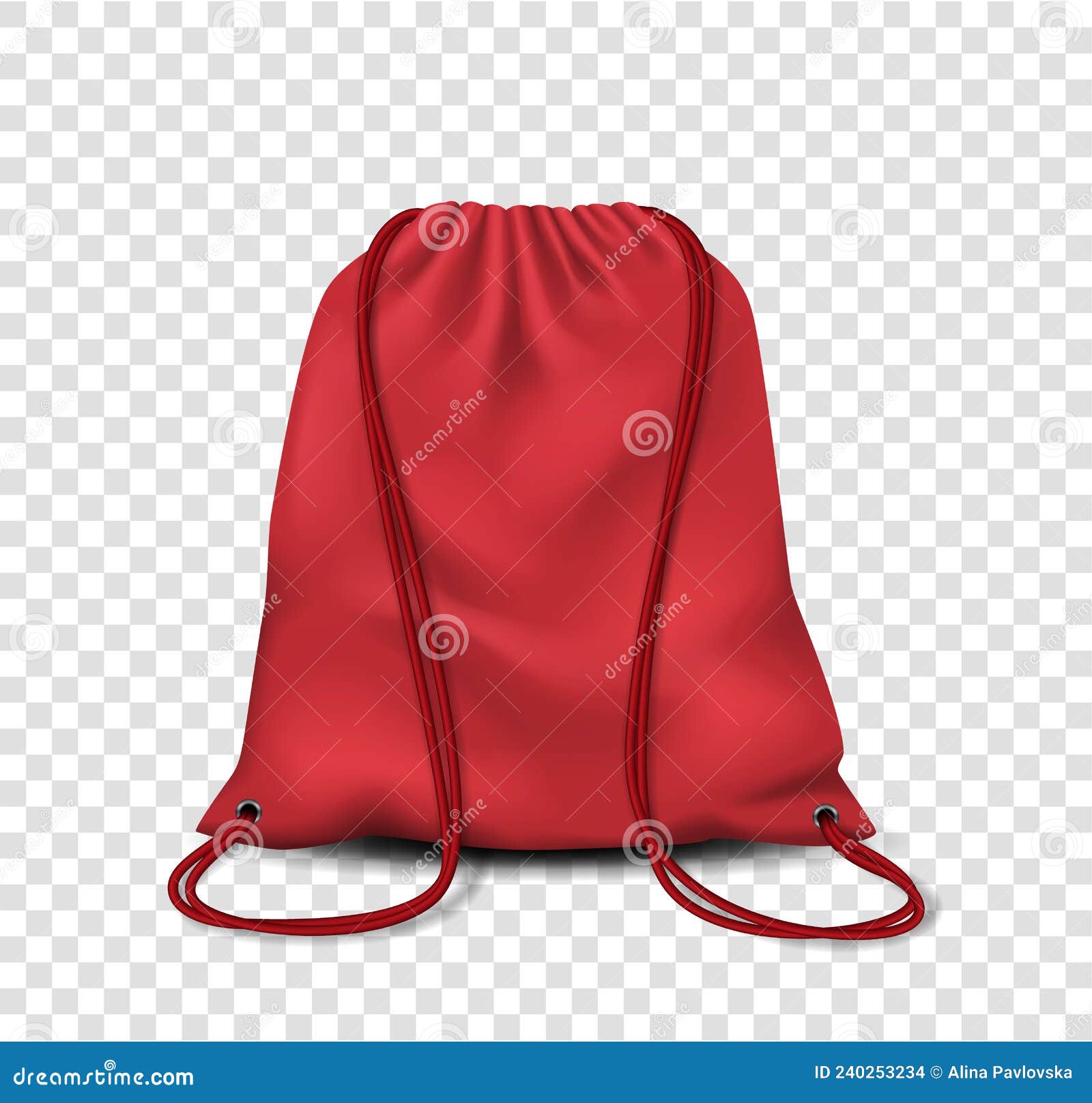 Backpack With Strings Mockup Set, Vector Illustration. White, Grey ...