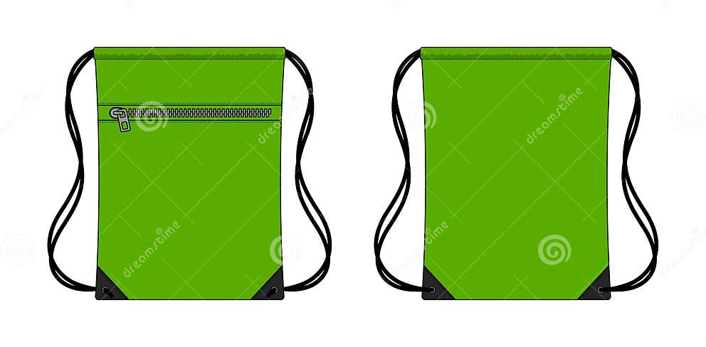 Drawstring Bag, Backpack Template Illustration Stock Vector ...