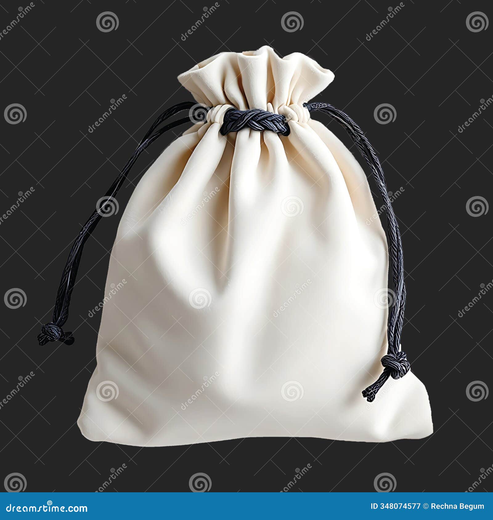 White Drawstring Bag Packaging on Transparent Background Stock ...