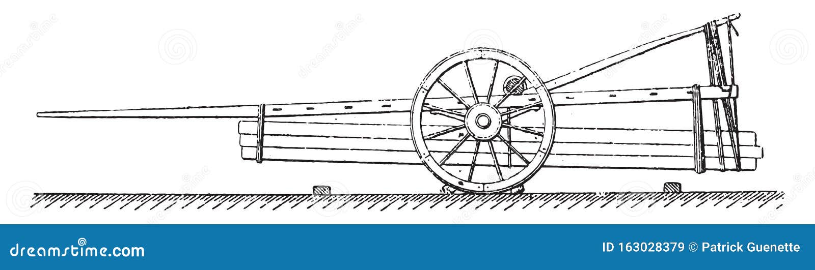 Dray, vintage engraving stock vector. Illustration of equipment - 163028379