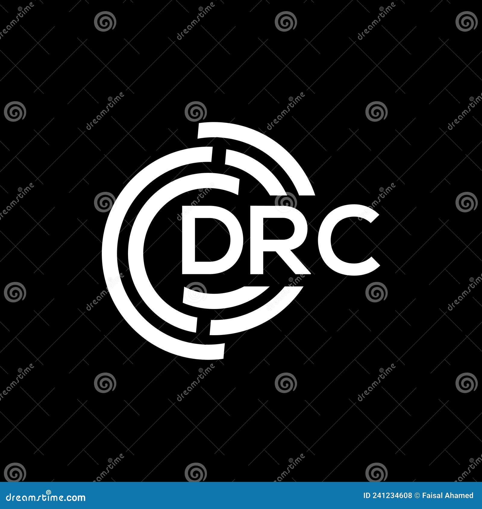 DRC Letter Logo Design On Black Background. DRC Creative Initials ...