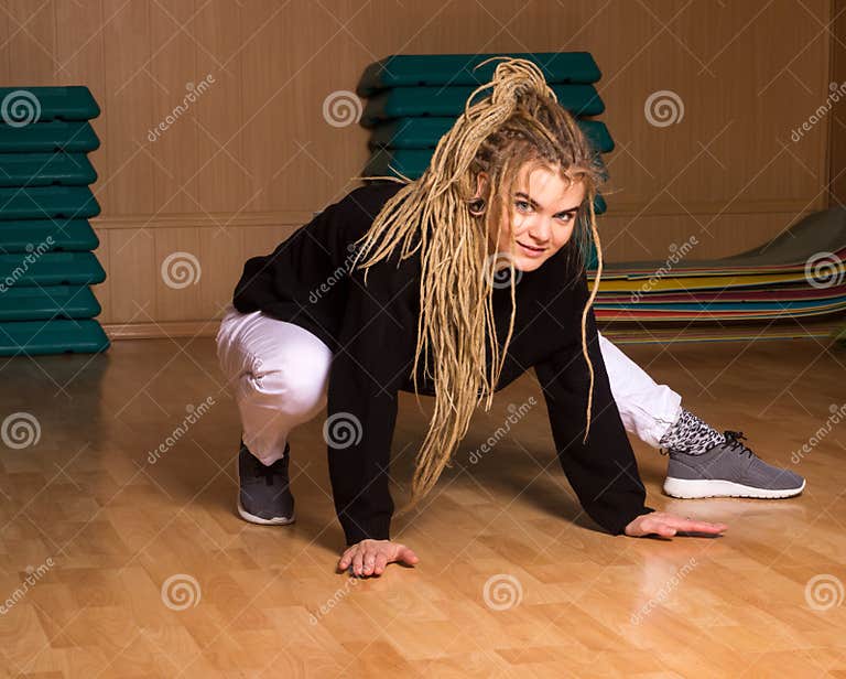 With Dreadlocks is Dancer in Movement Stock Photo - Image of person ...