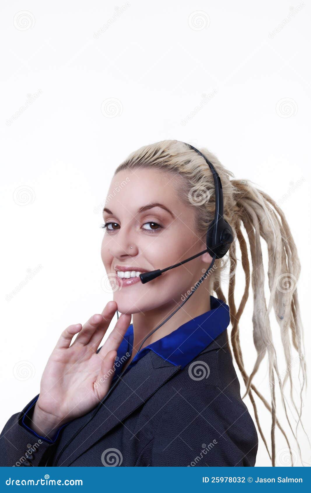 Dreadlocks at work stock photo. Image of agent, female - 25978032