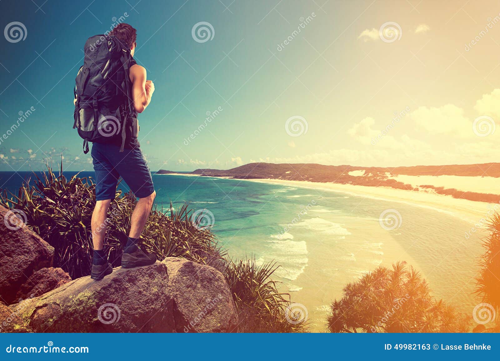 Dream Beach stock image. Image of person, backpacker - 49982163