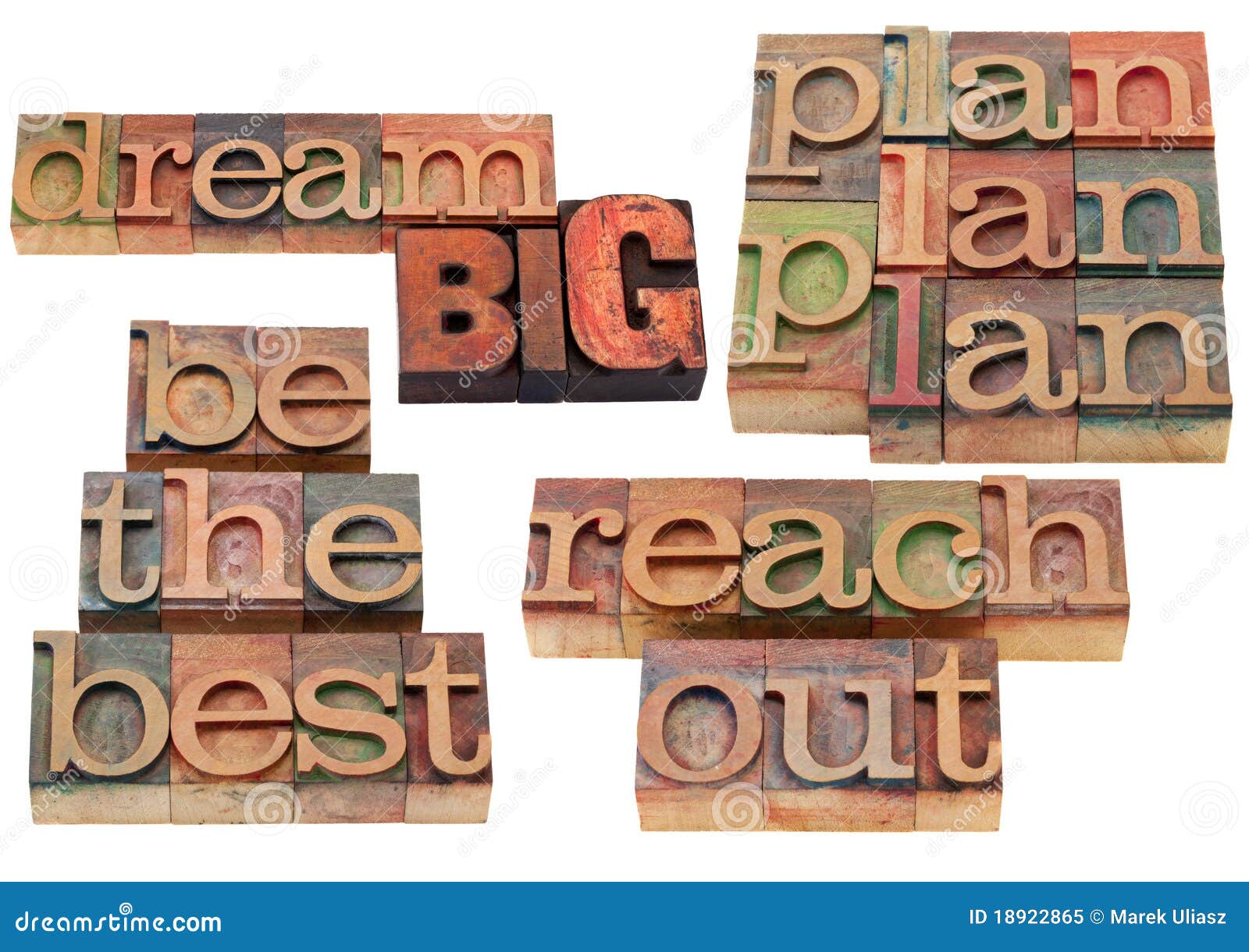 Dream big, plan, reach out stock image. Image of word - 18922865
