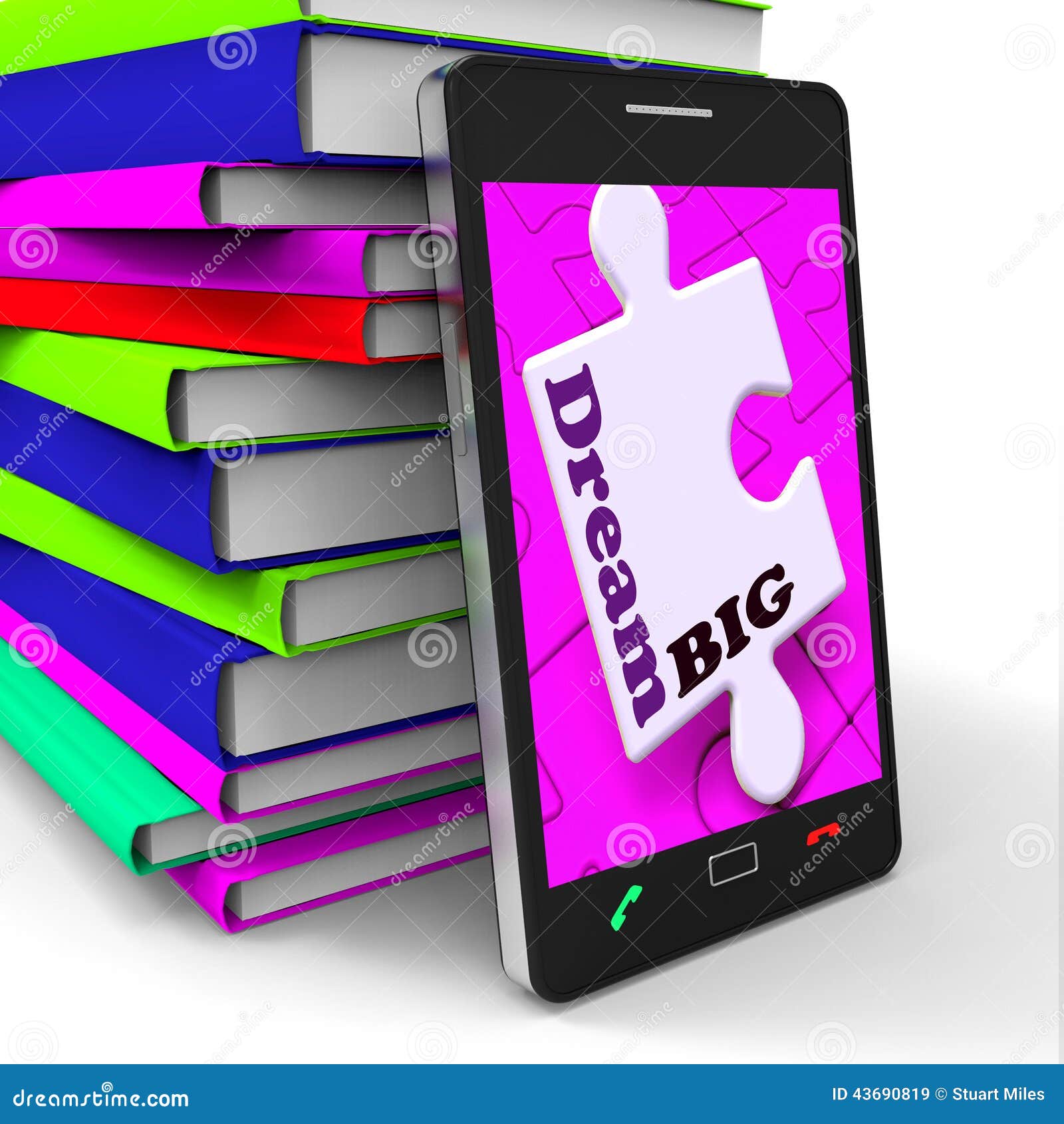 Dream Big Smartphone Shows Optimistic Goals and Ambitions Stock ...