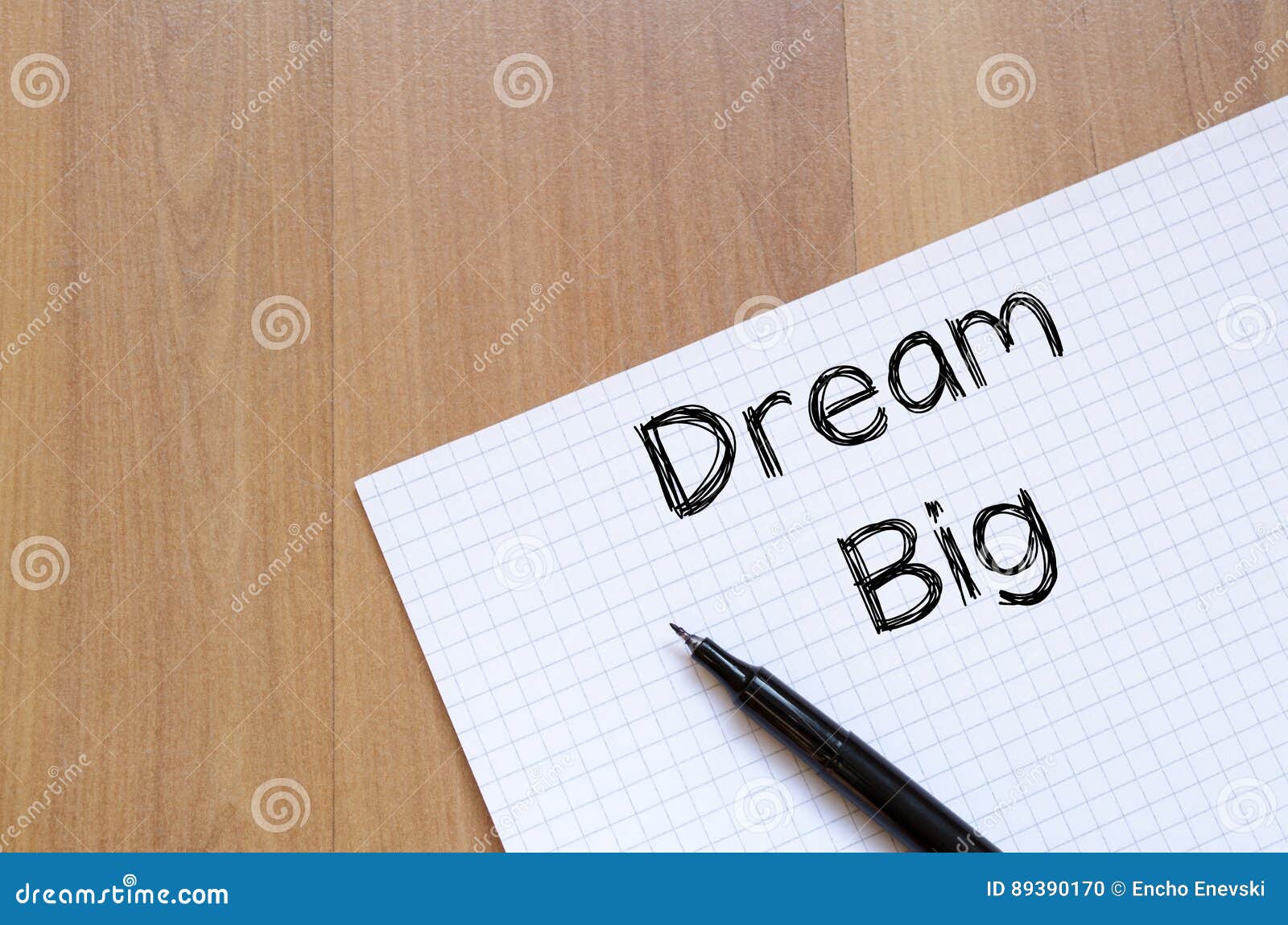 Dream Big Write on Notebook Stock Illustration - Illustration of plan ...