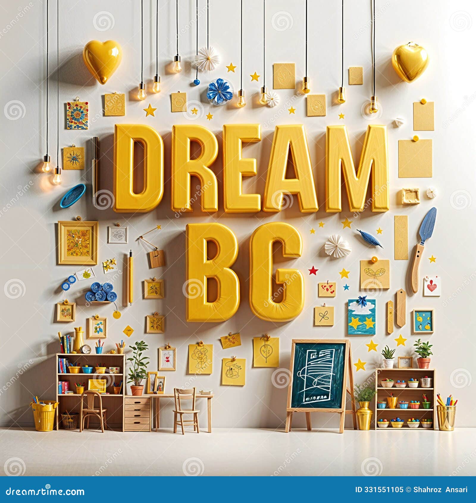 Dream Big Written in Yellow Stock Illustration - Illustration of design ...
